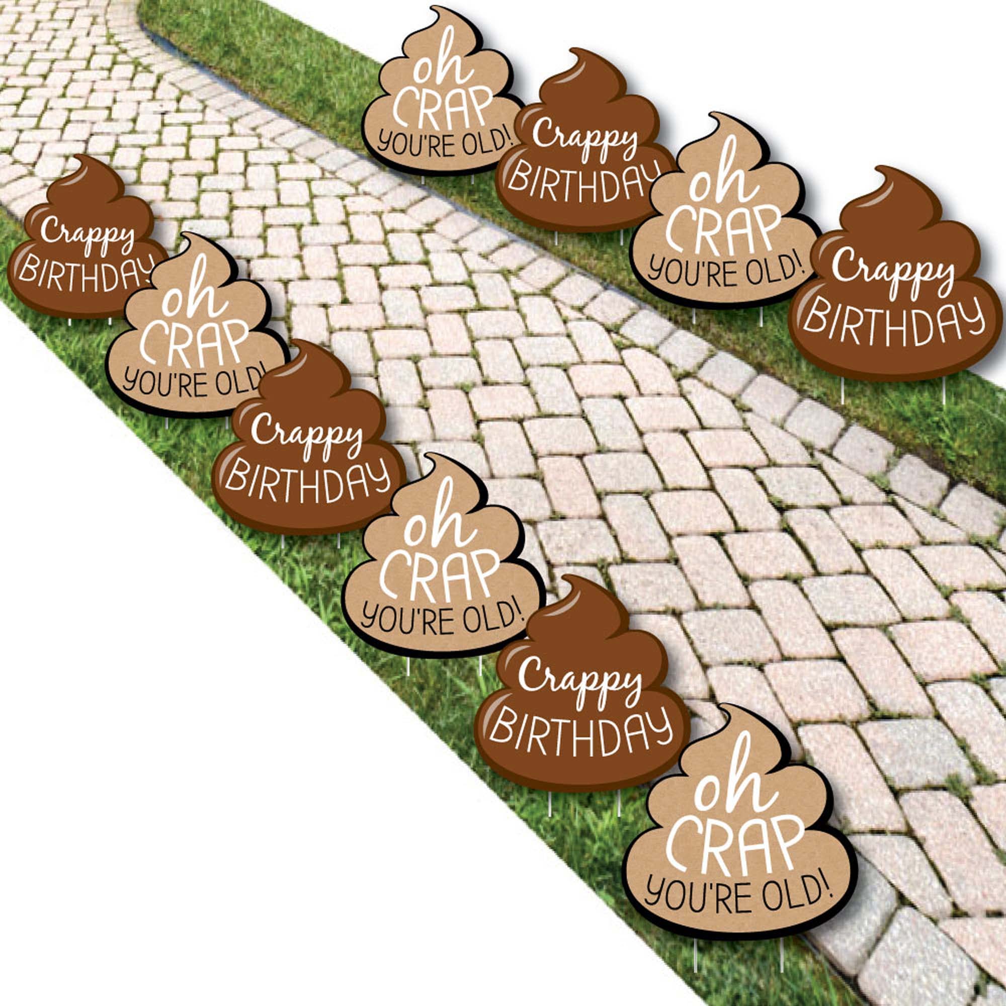 Amazon.com : Big Dot of Happiness Oh Crap, You’re Old - Lawn ...