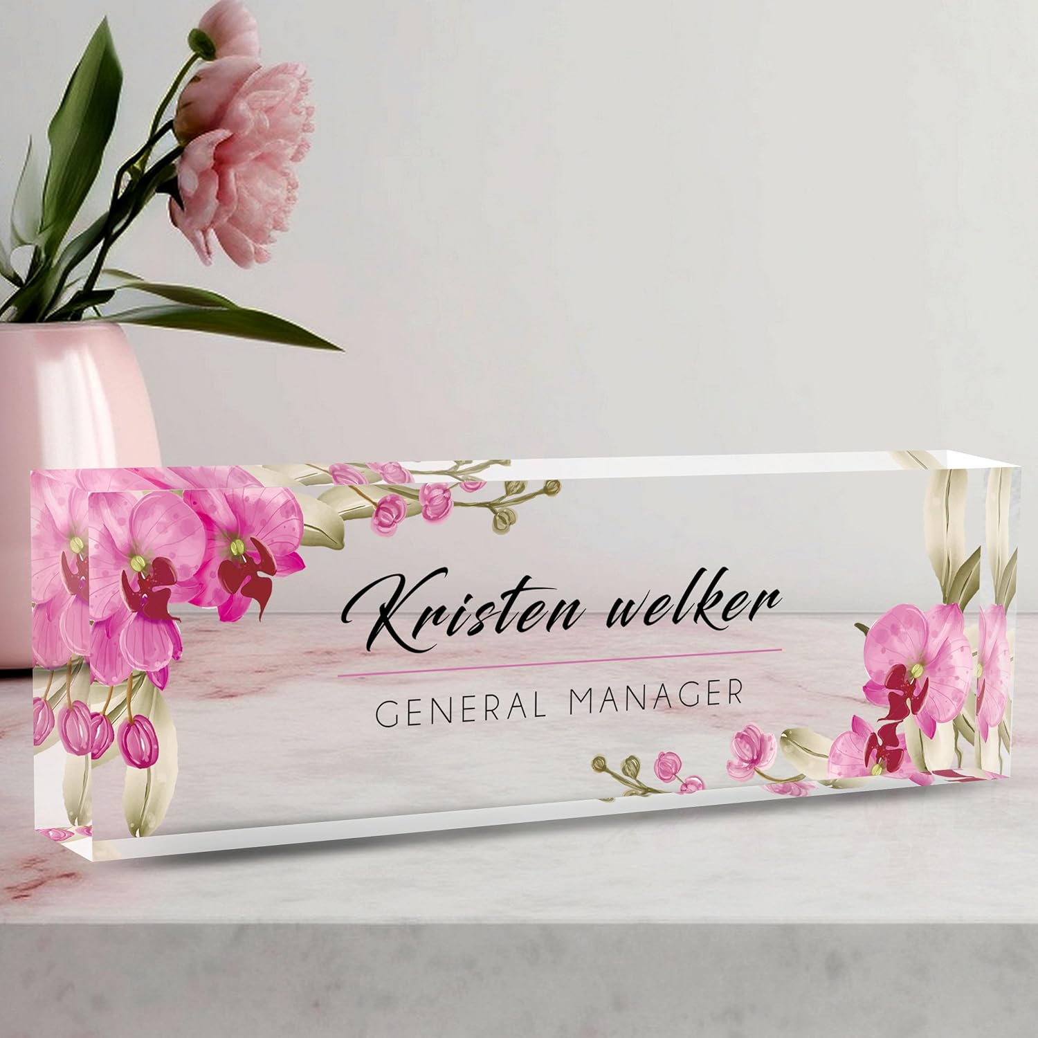 Amazon.com: Custom Desk Name Plate Personalized, Acrylic Name Plate for ...