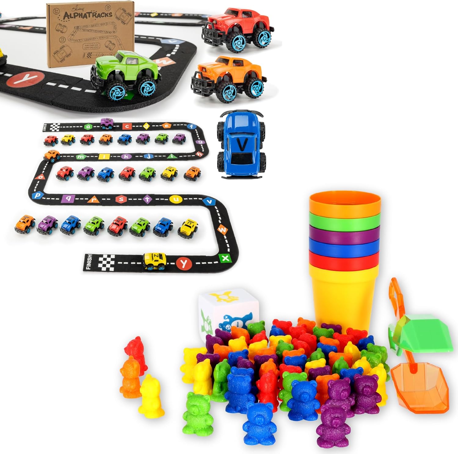 Amazon.com: Learning Adventure Bundle: ABC Race Car Track & Skoolzy ...