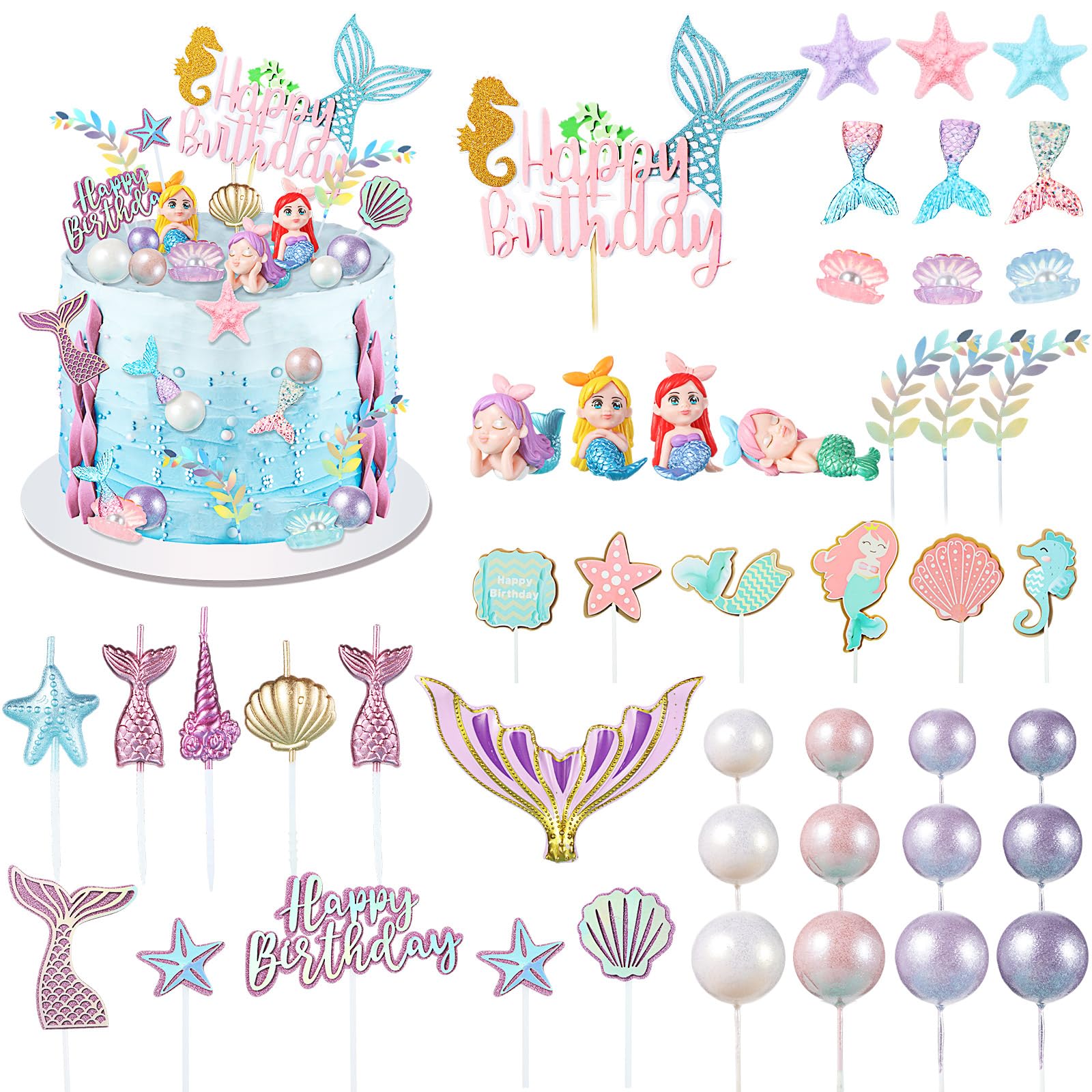 Snapklik.com : Mermaid Cake Topper Under The Sea Cake Decoration ...