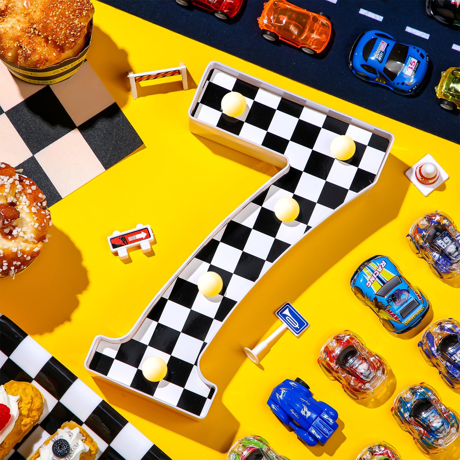 Snapklik.com : Maxcheck Racing Car Light Up Numbers Black And White ...