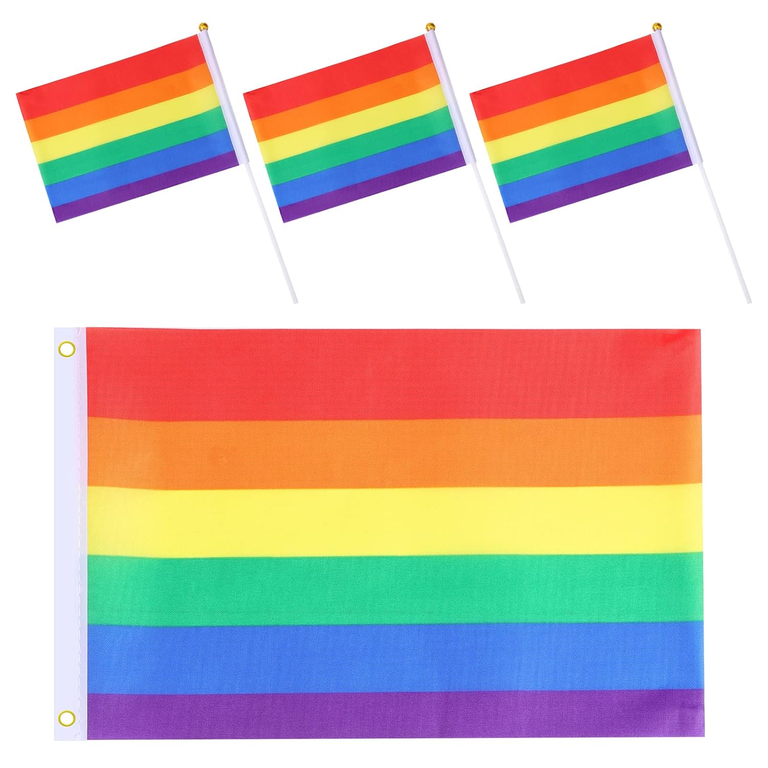 LUTER 13pcs lgbtq Rainbow Pride Flag, Staont Flag Mini Pride Flags ...