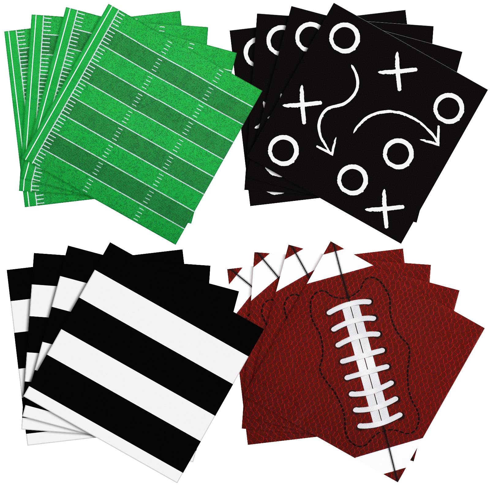 Amazon.com: Fullhawl 100 Pcs Football Napkins Set 4 Designs Disposable ...