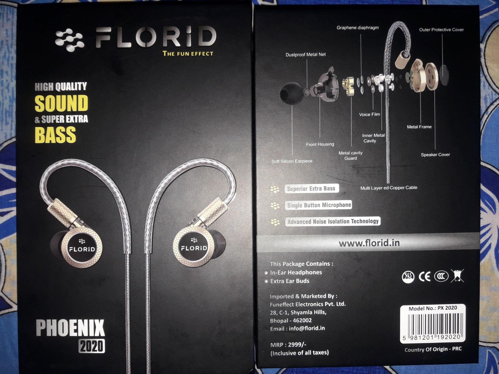 Florid Phoenix 2020 in-Ear Metal Wired Earphones with Mic and in-Line ...