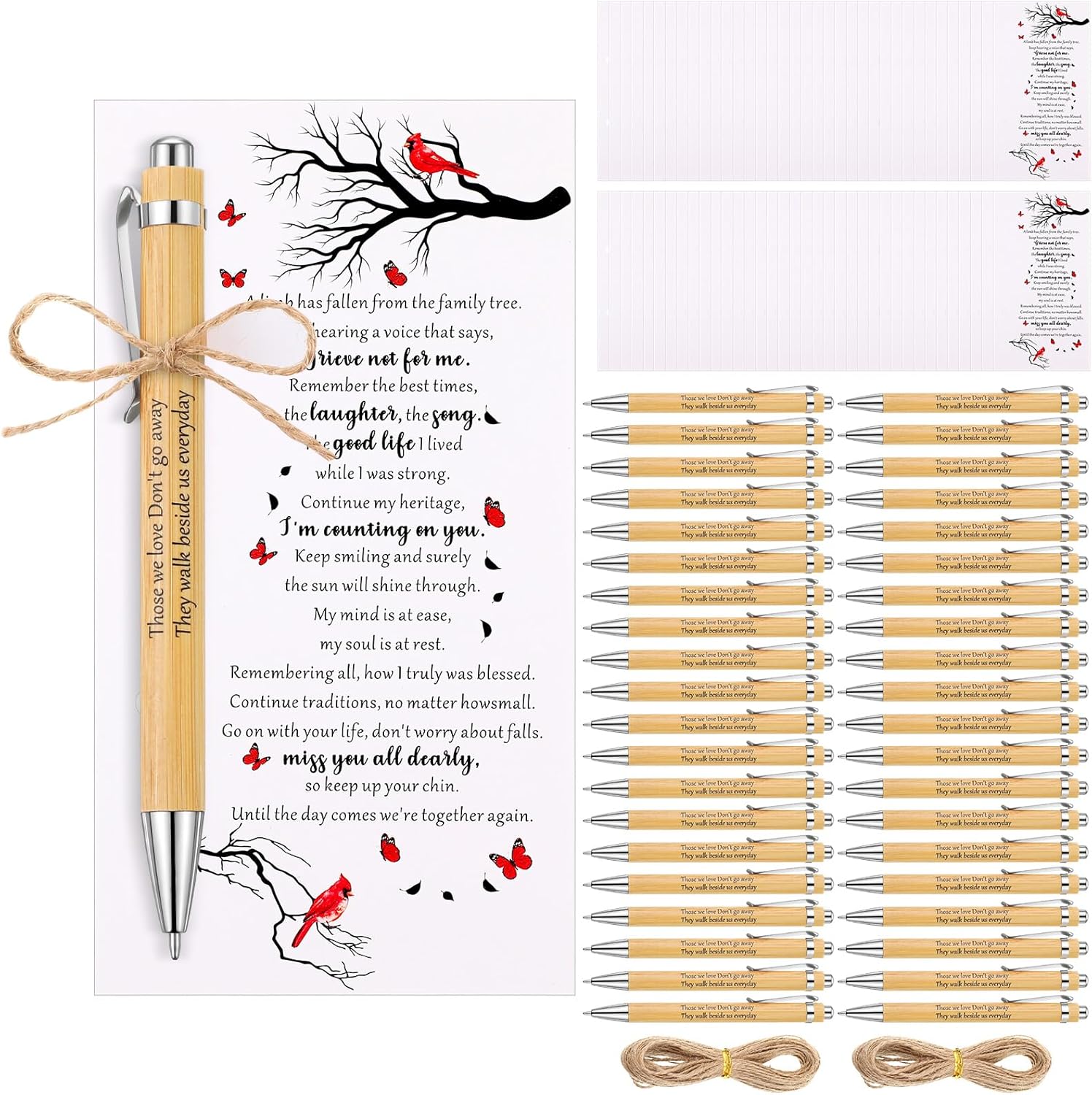 Amazon.com: Janlaugh 100 Set Memorial Funeral Favors Include Cardinal ...