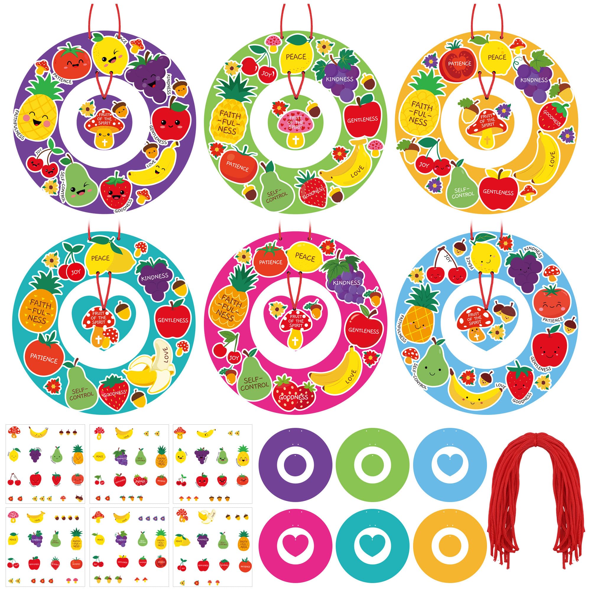 Buy HyDren 24 Set Fruit of The Spirit Wreath Craft Kit for Kids ...