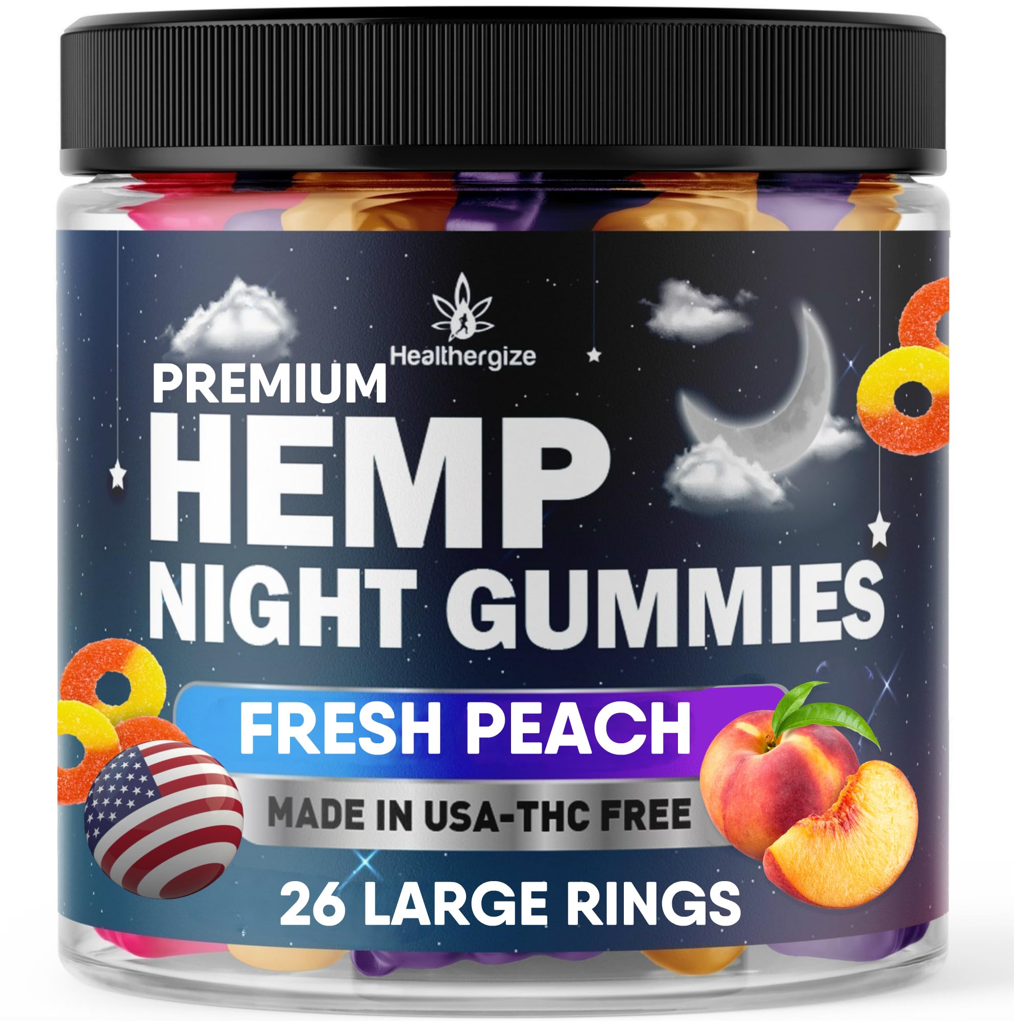 Amazon.com: Healthergize Hemp Gummies Night-Time, High Potency Nap ...