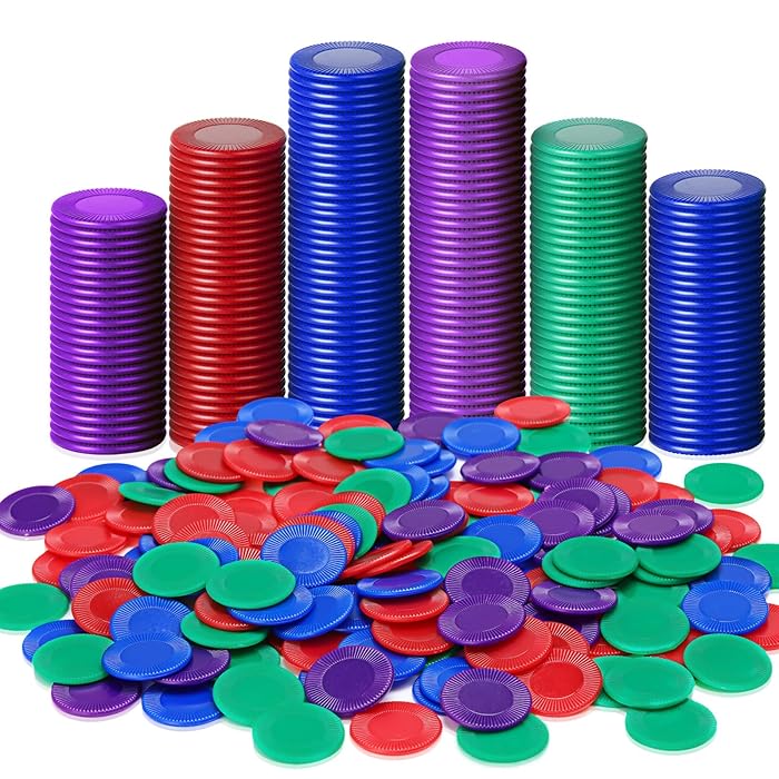 Buy Skylety 400 Pieces Plastic Poker Chips Game Chips 4 Colors Counter ...