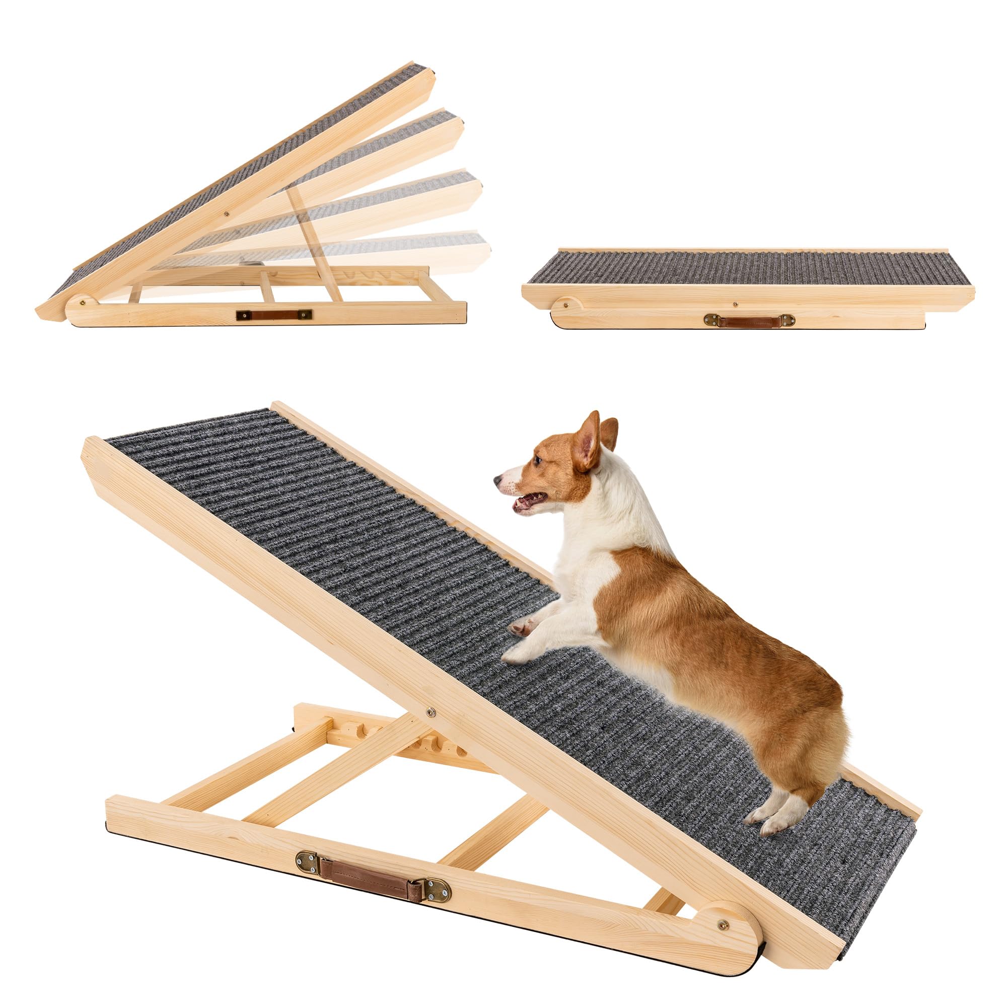 SUN & SUMMER 25" Tall Dog Ramp, 6 Adjustable Pet Ramp for Large Dog ...