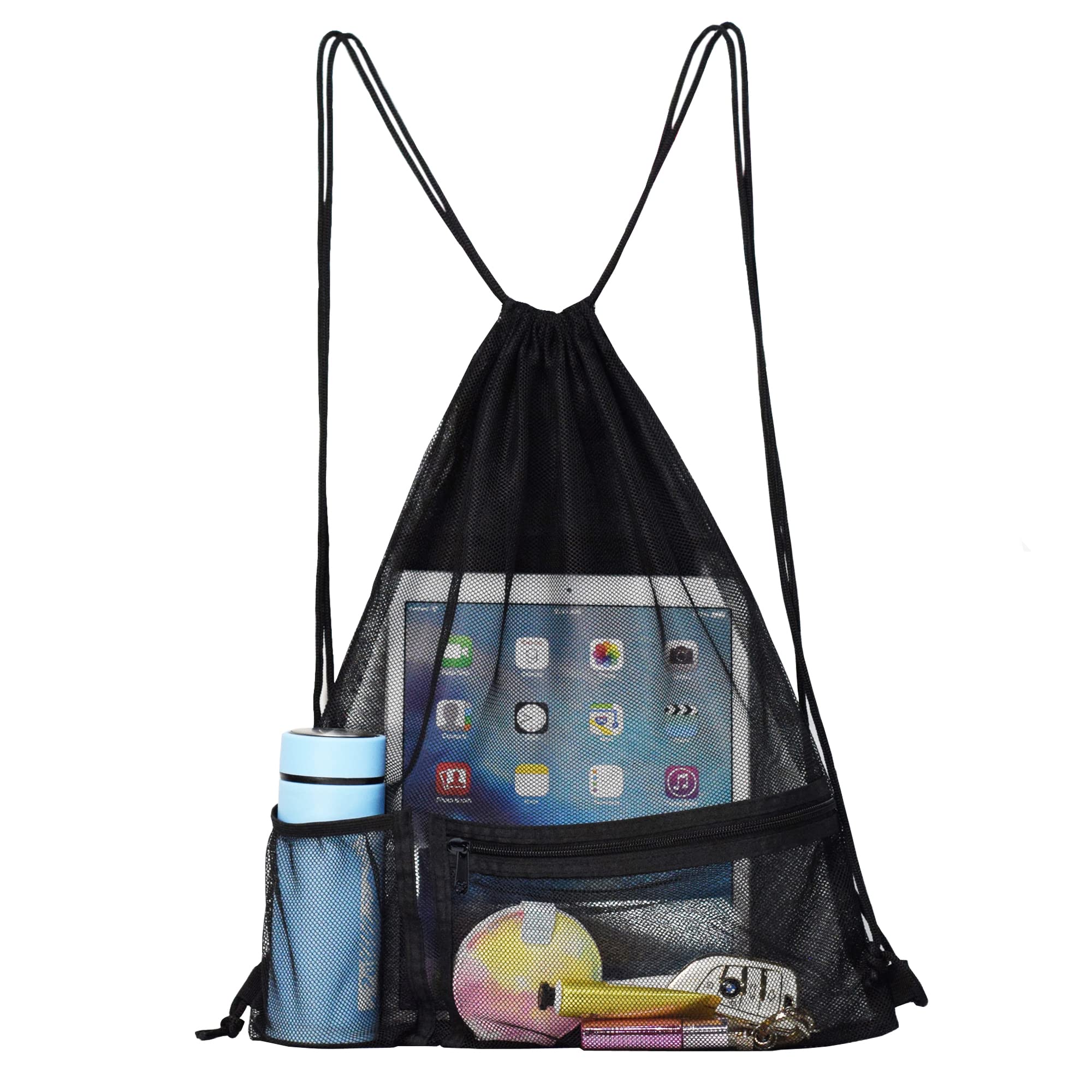 Amazon.com | Yagwinga Mesh Drawstring Bag, Gym Equipment Storage Bag ...