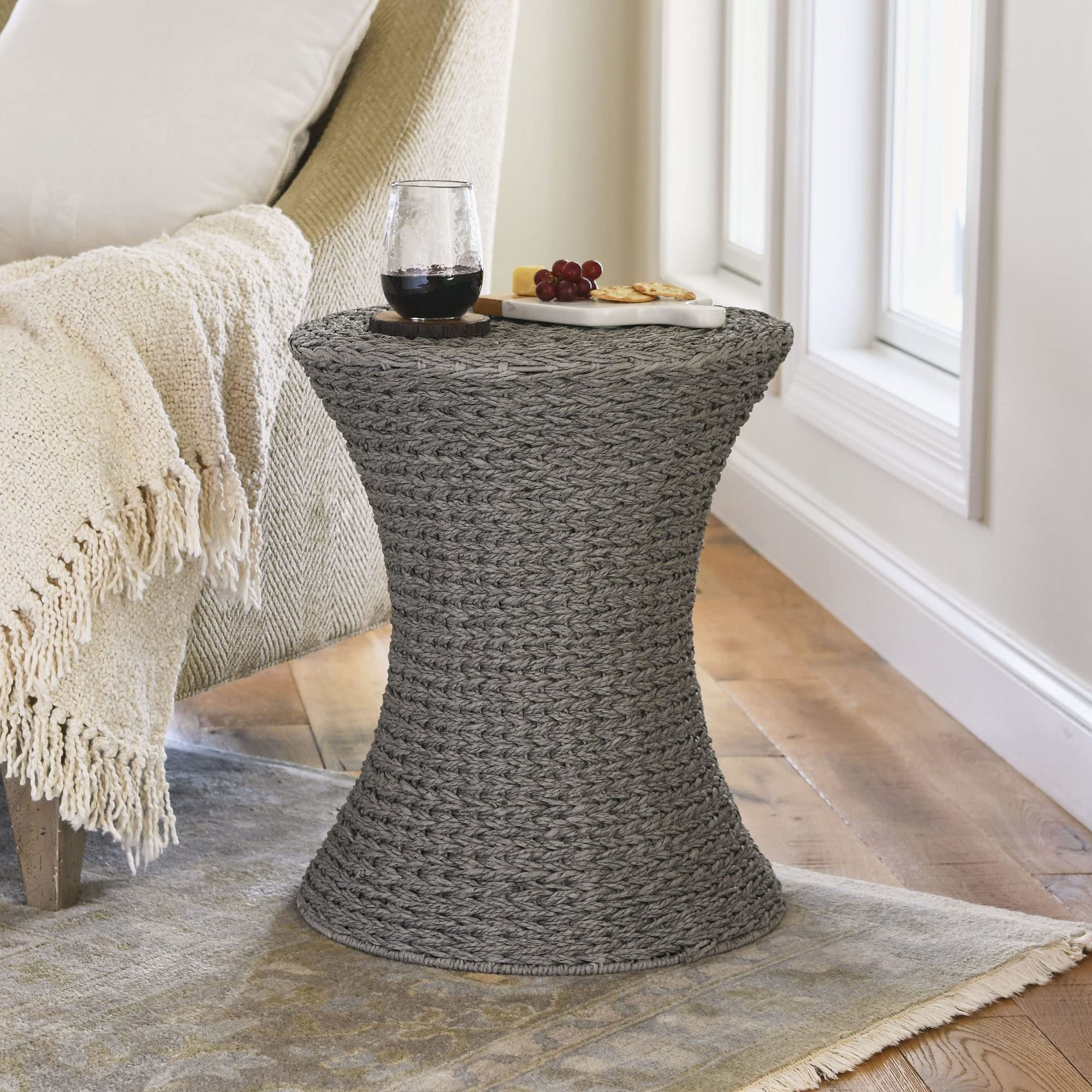 Snapklik.com : Household Essentials Handwoven Paper Rope Stool
