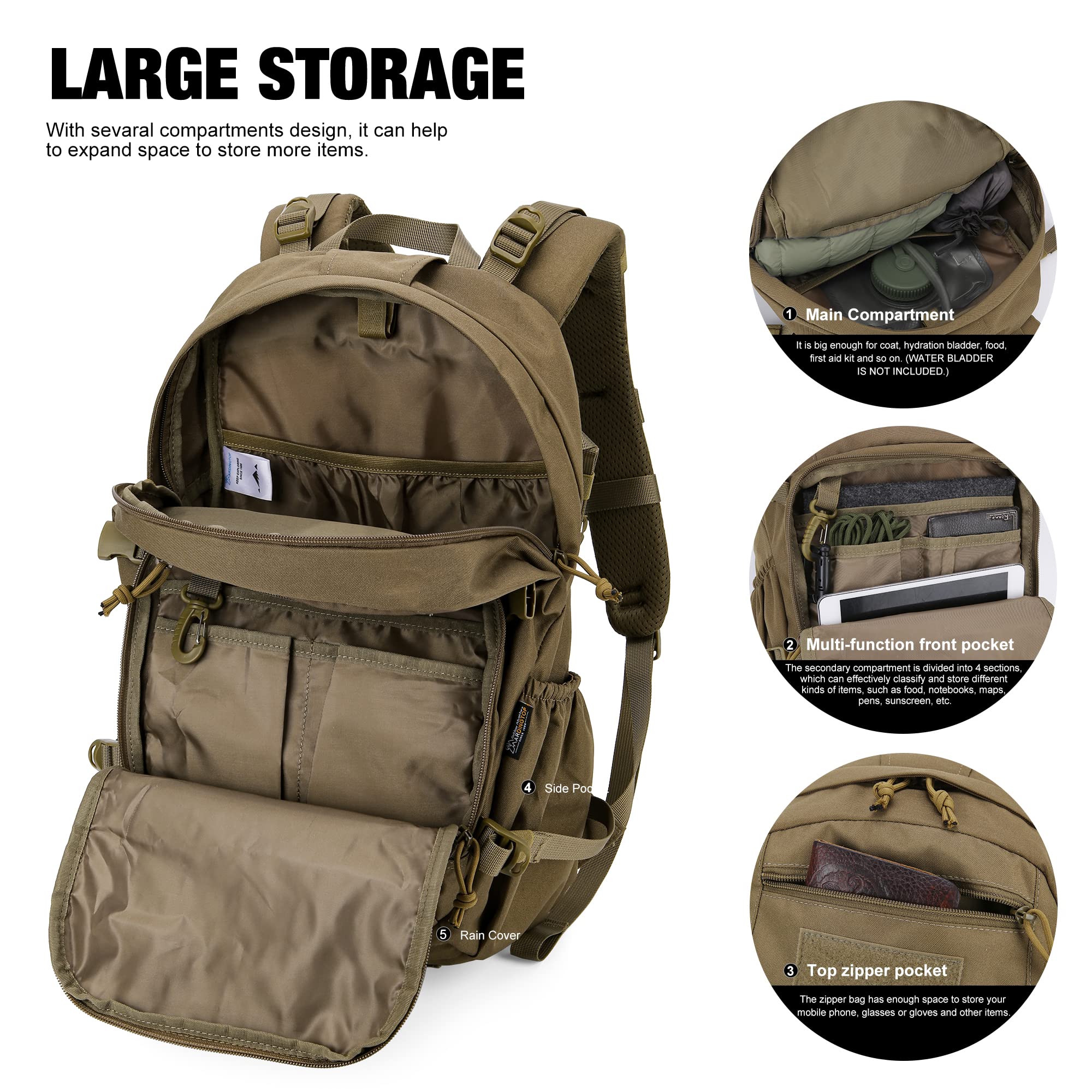 Snapklik.com : Small Tactical Backpack,Molle Hiking Backpack For ...