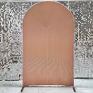 Amazon.com : Double-Sided Arch Frame Fabric Cover Beige White Ripples ...
