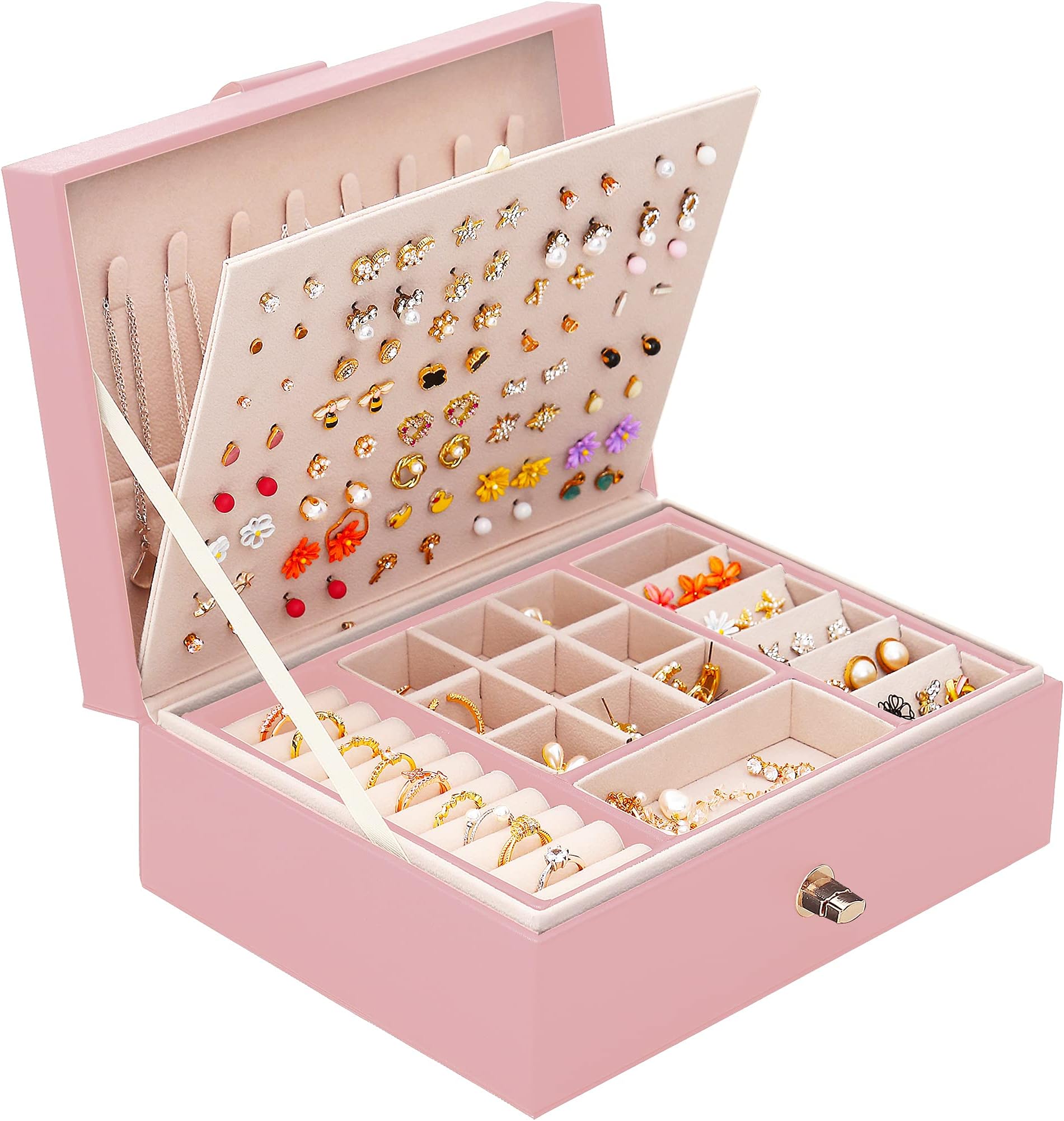 Amazon.com: BOOVO Earring Jewelry Box For Women Girl Stud Organizer, 5 ...