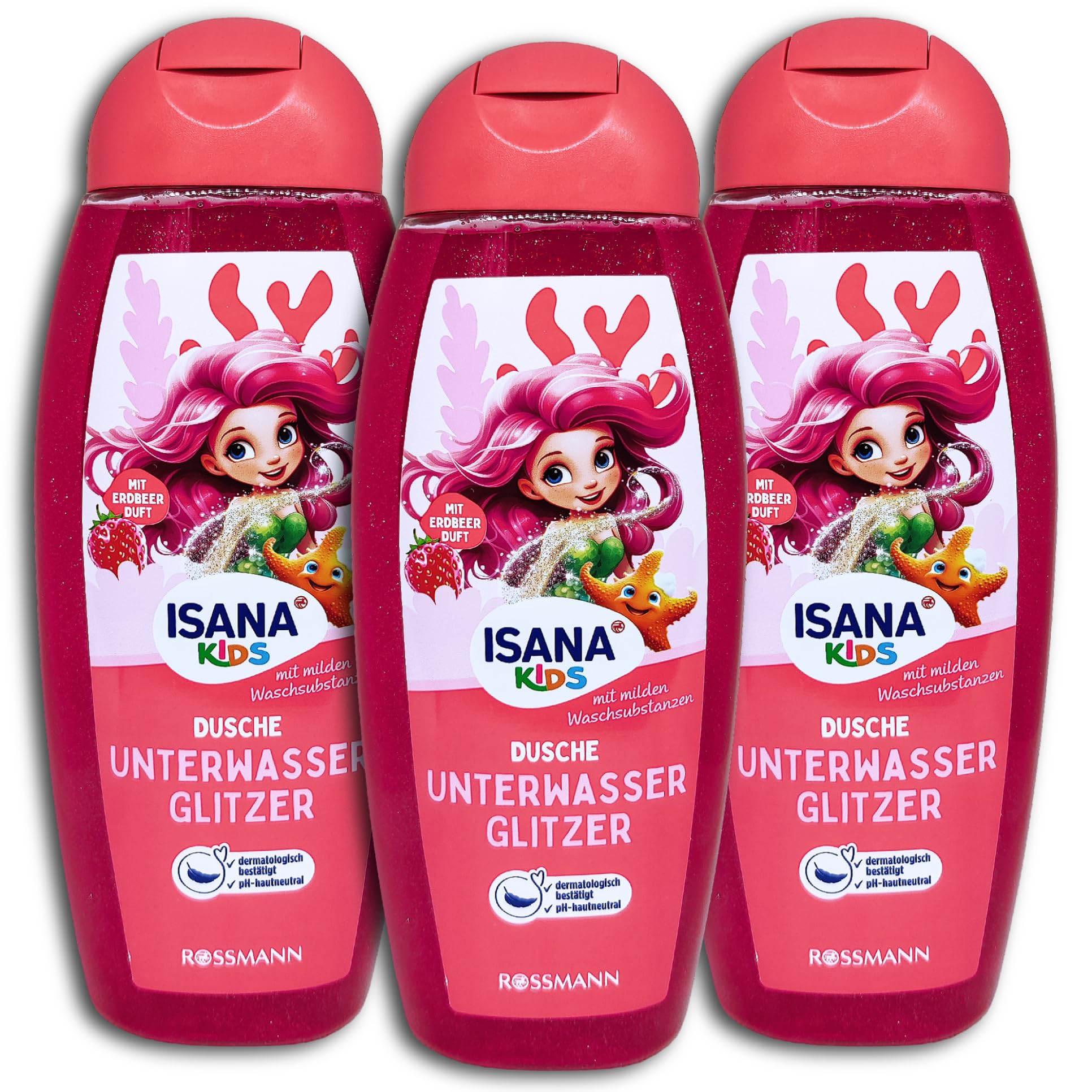 3 er Pack ISANA KiDS Unterwasser Glitzer-Glitzerdusche 3 x 300ml ...