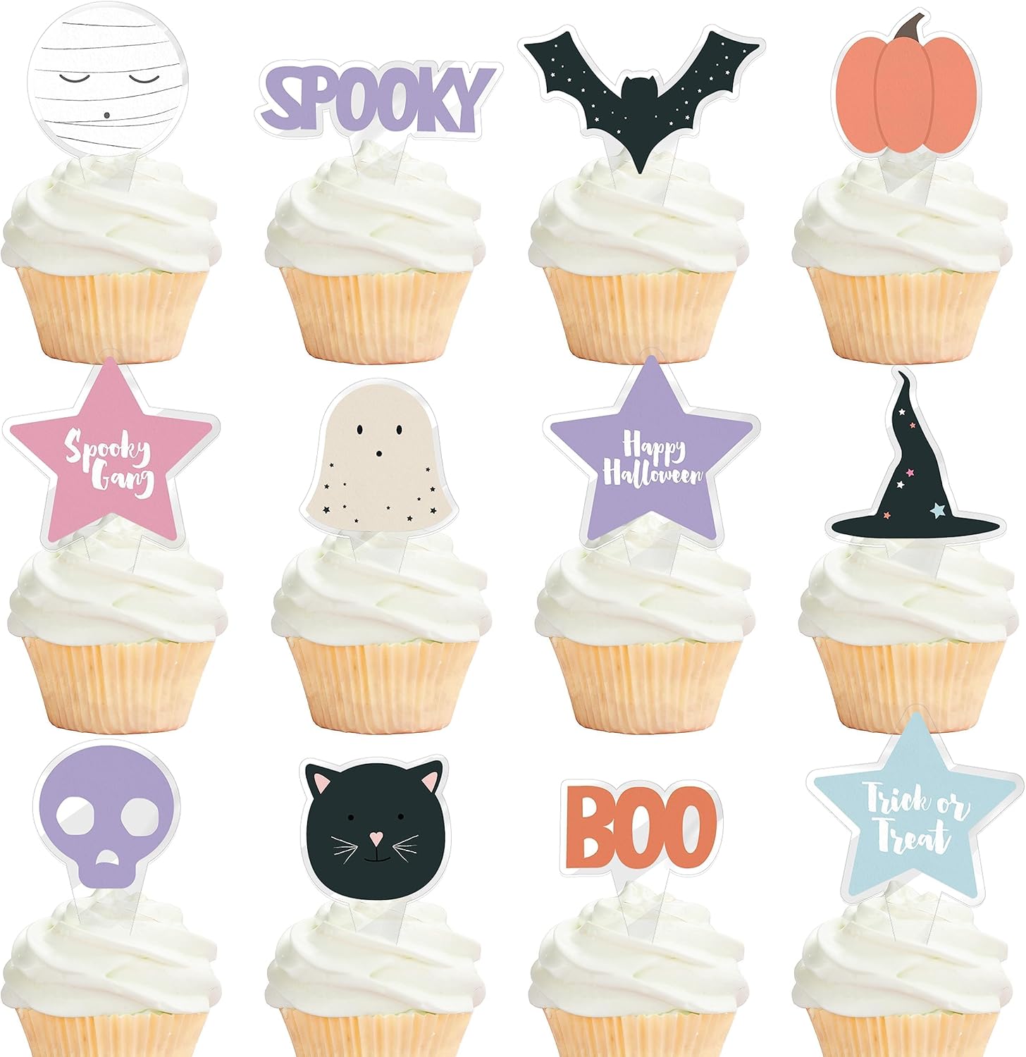 Amazon.com: Cheerland Summerween Cupcake Toppers Party Decoration Cute ...