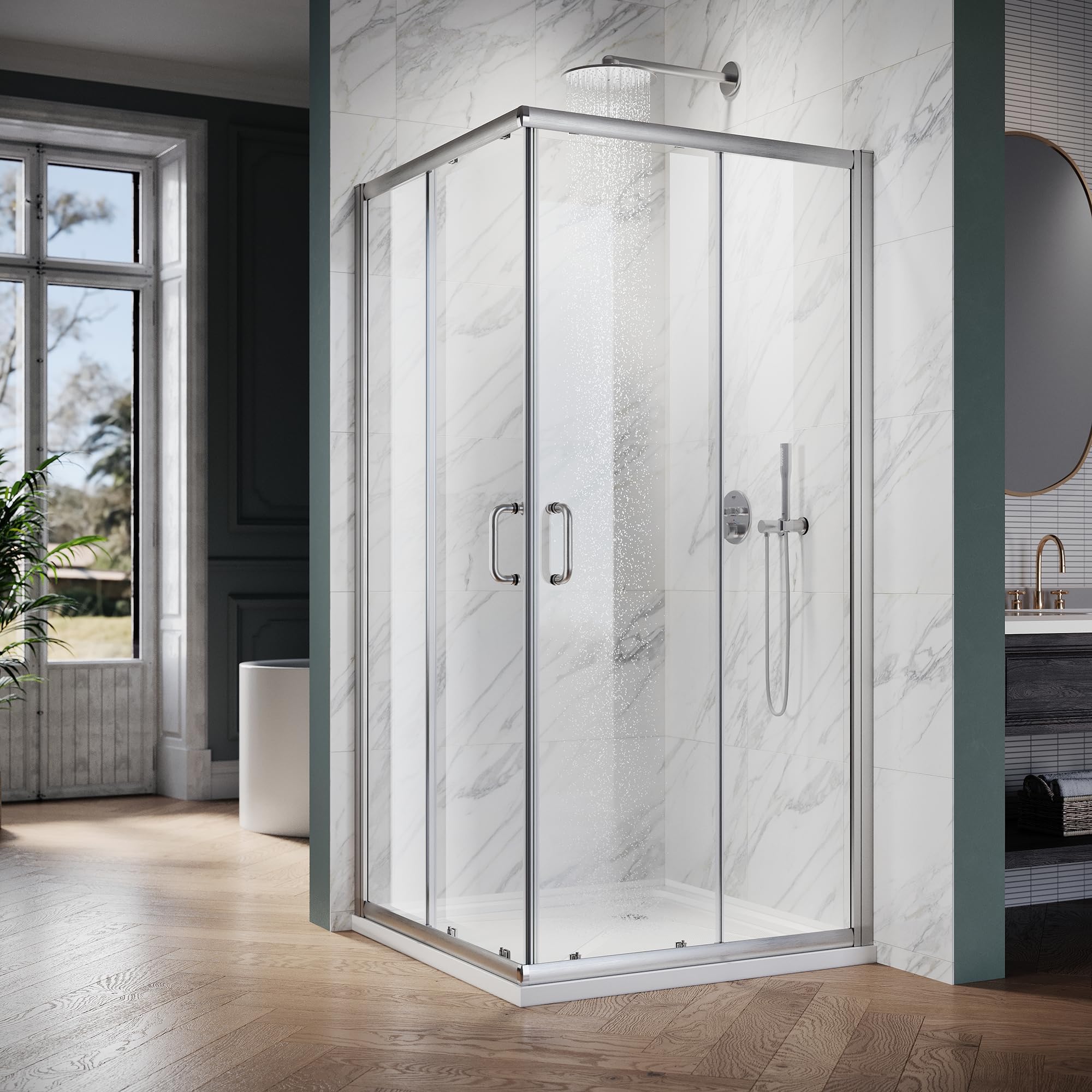 E.L. MUSTEE 68 Durastall Composite/Fiberglass 4-Piece Alcove Shower Kit ...