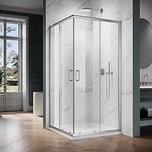 ELEGANT Corner Shower Door 34 in.D x 34 in. W x 72 in. H,Corner Shower Enclosure with Shower ...