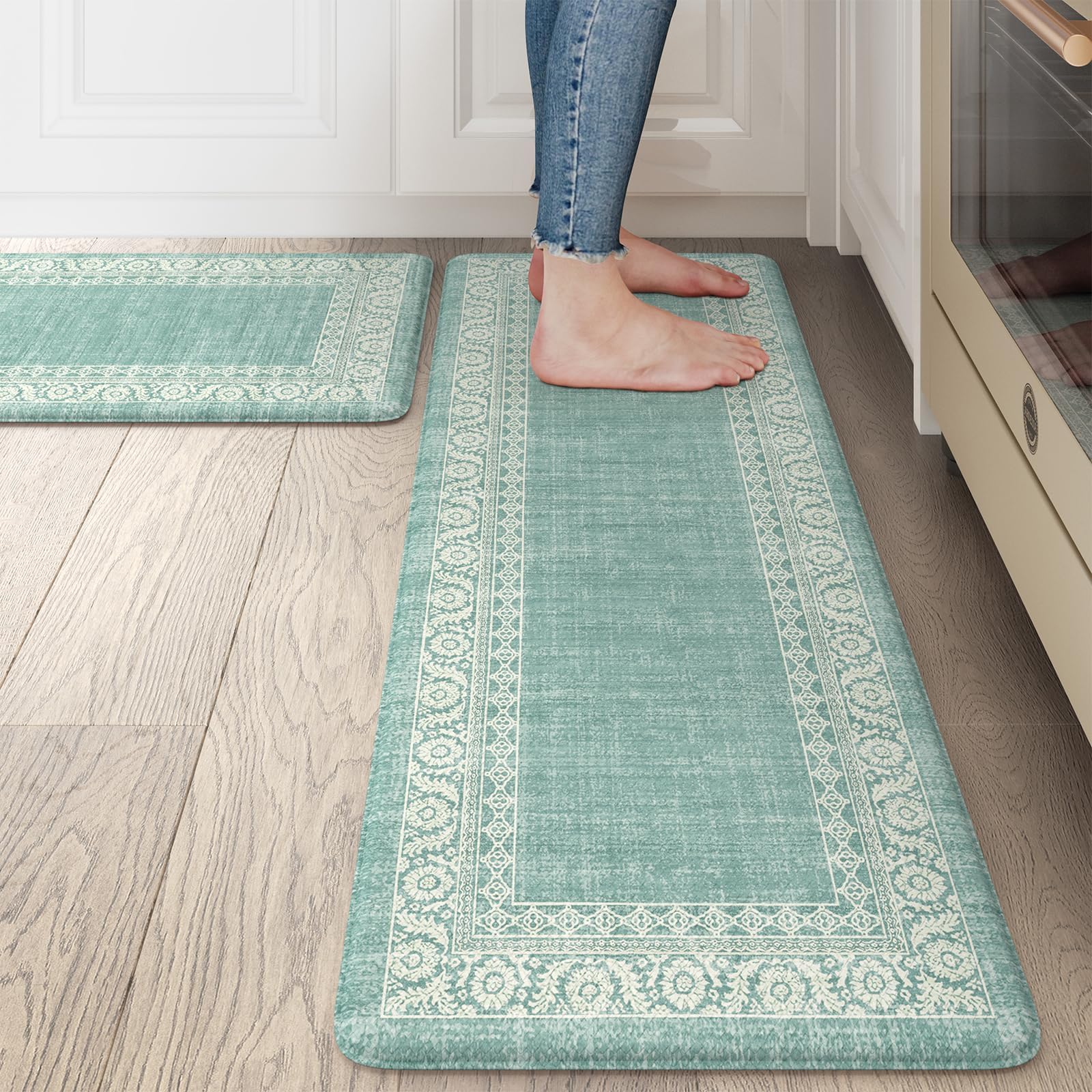 Amazon.com: LEEVAN Kitchen Rugs Non Slip, Cushioned Kitchen Floor Mats ...