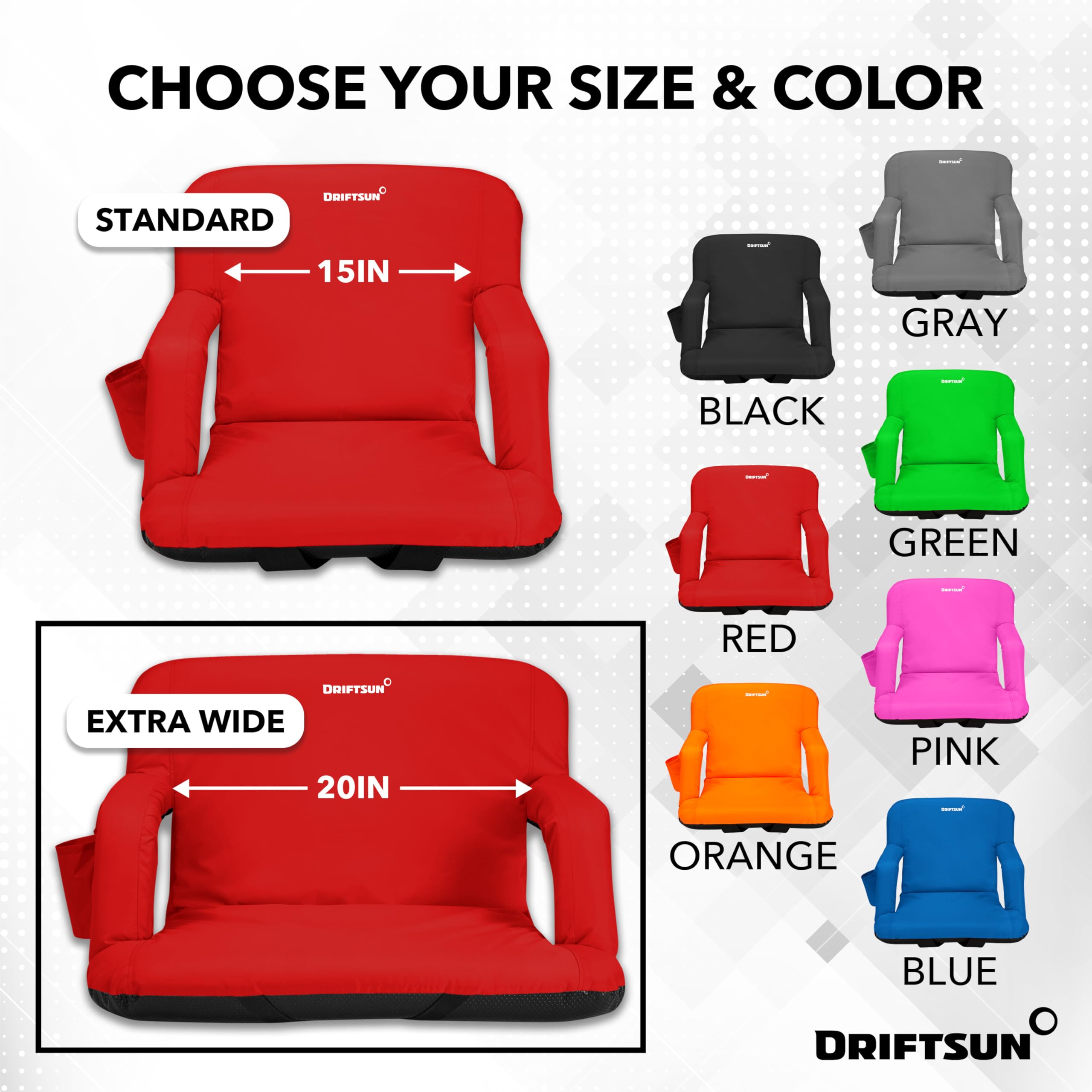 Snapklik.com : Driftsun Extra Wide Stadium Seats