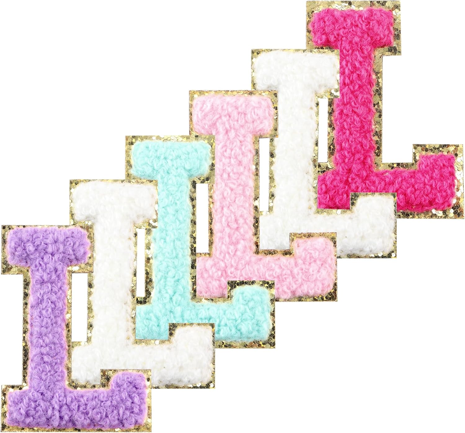 Amazon.com: 6Pcs Self Adhesive Chenille Letter Patches 2 inch Preppy ...