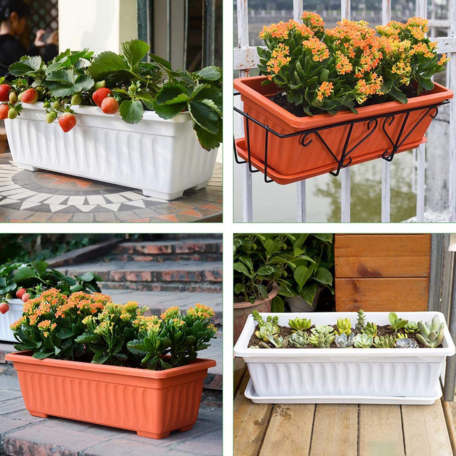 Outdoor Plastic Rectangular Planters Rectangular Plastic Plant Pots