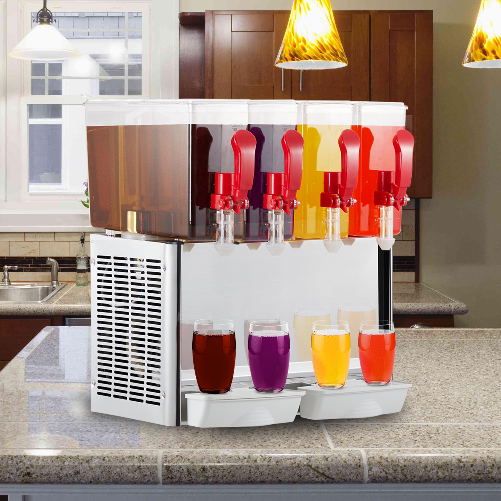 Amazon.com | Commercial Beverage Dispenser 4 Tanks, Ice Tea Drink ...