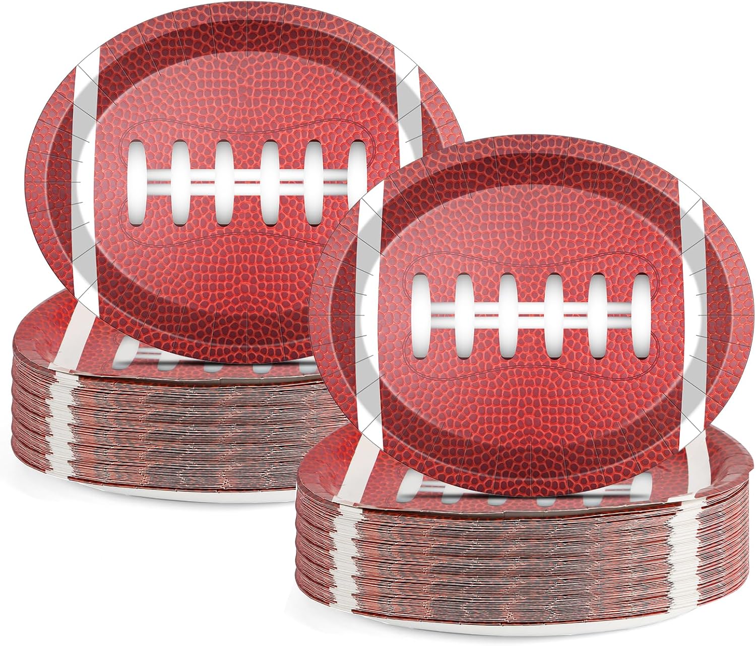 Amazon.com: 80 Pcs Large Football Oval Paper Plates Supplies Football ...
