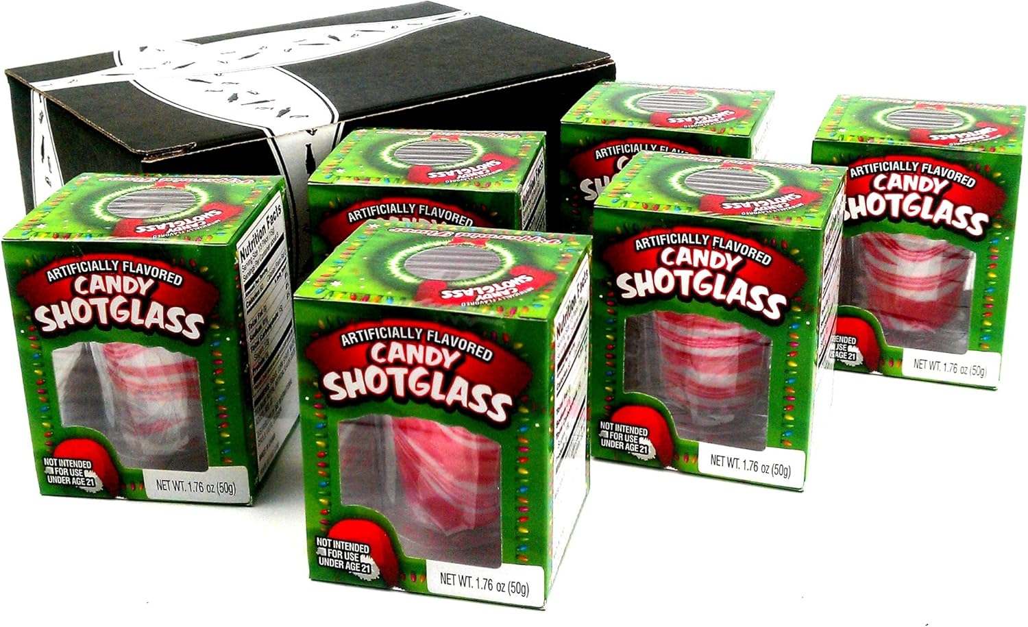 Amazon.com: Peppermint Candy Cane Edible New Years Shot Glasses, 1.76 ...