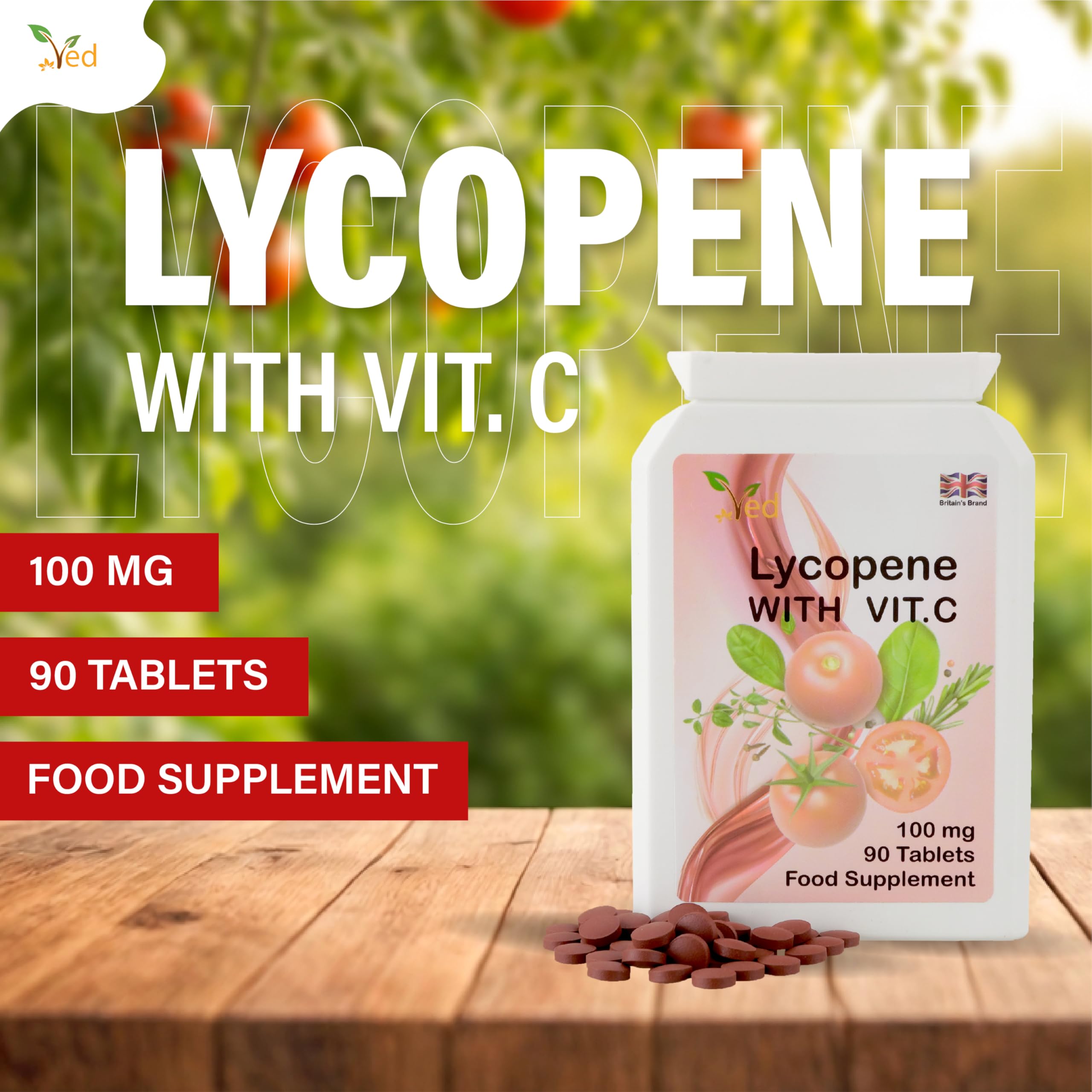 Snapklik.com : Ved Lycopene Supplement 100mg 90 Tablets