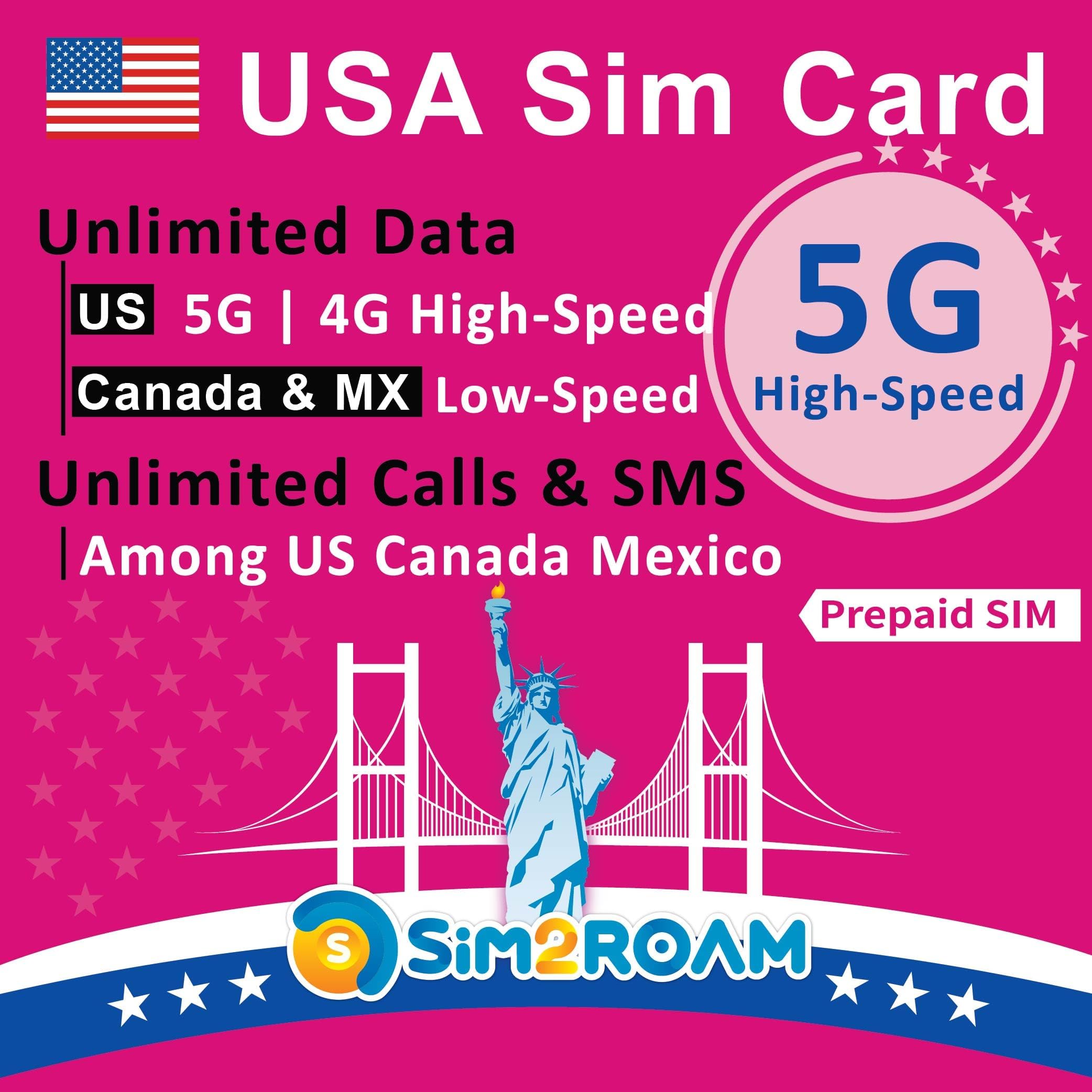 USA Prepaid SIM Card (T-Mobile Network) - Unlimited 5G/4G Data in USA ...
