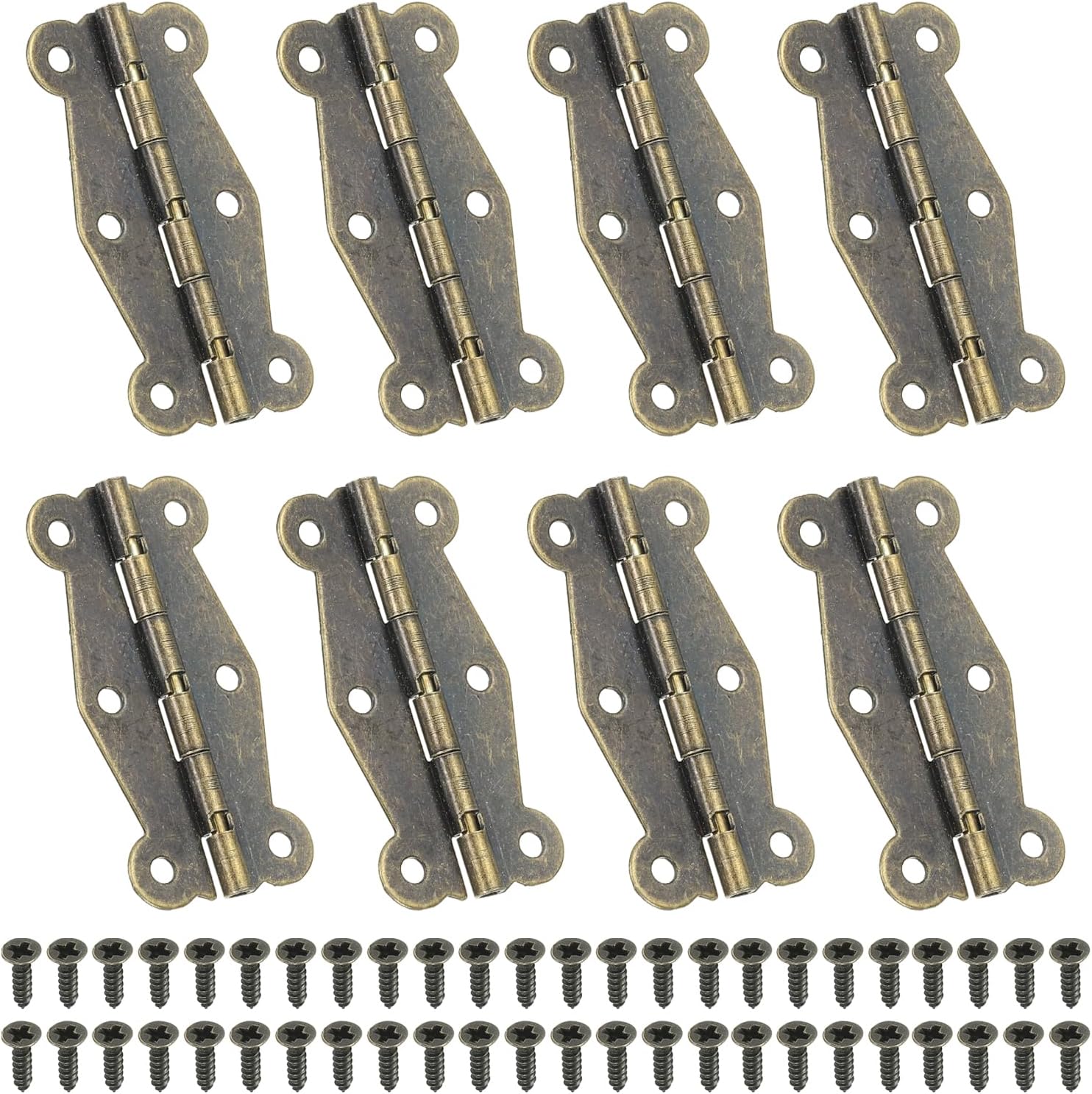 PATIKIL Small Vintage Box Hinges 2 Inch, 8 Pack 90-Degree Butterfly ...