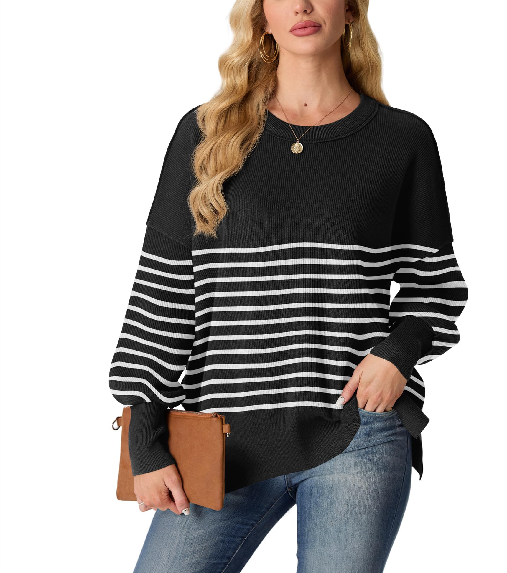 Snapklik.com : Womens Sweaters Fall 2025 Oversized Crewneck Batwing ...