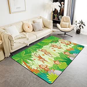 Amazon.com: jejeloiu Monkey Rugs for Living Room Bedroom Non Slip Area ...