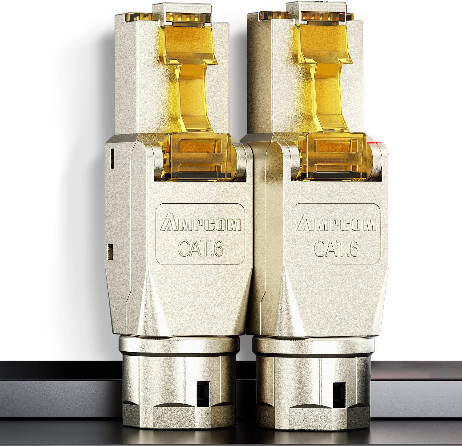 AMPCOM STP CAT7 RJ45 Connector Zinc-Alloy Tool-Free Ethernet Field ...