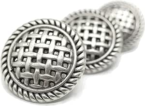 Amazon.com: Antique Silver Metal Shank Buttons - 12 Pcs - 3 Size ...