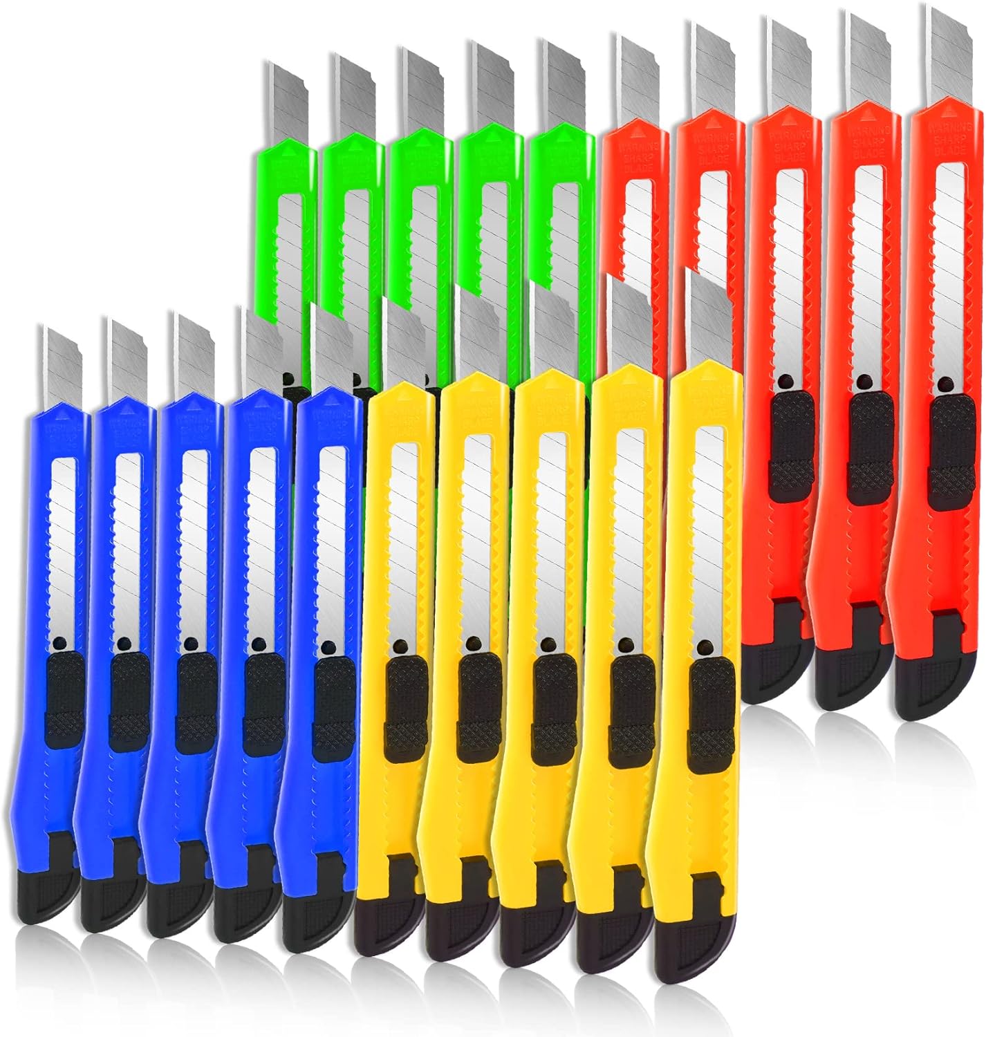 TIFICAL 20-Pack Box Cutters Retractable Utility Knife with Safety Lock ...