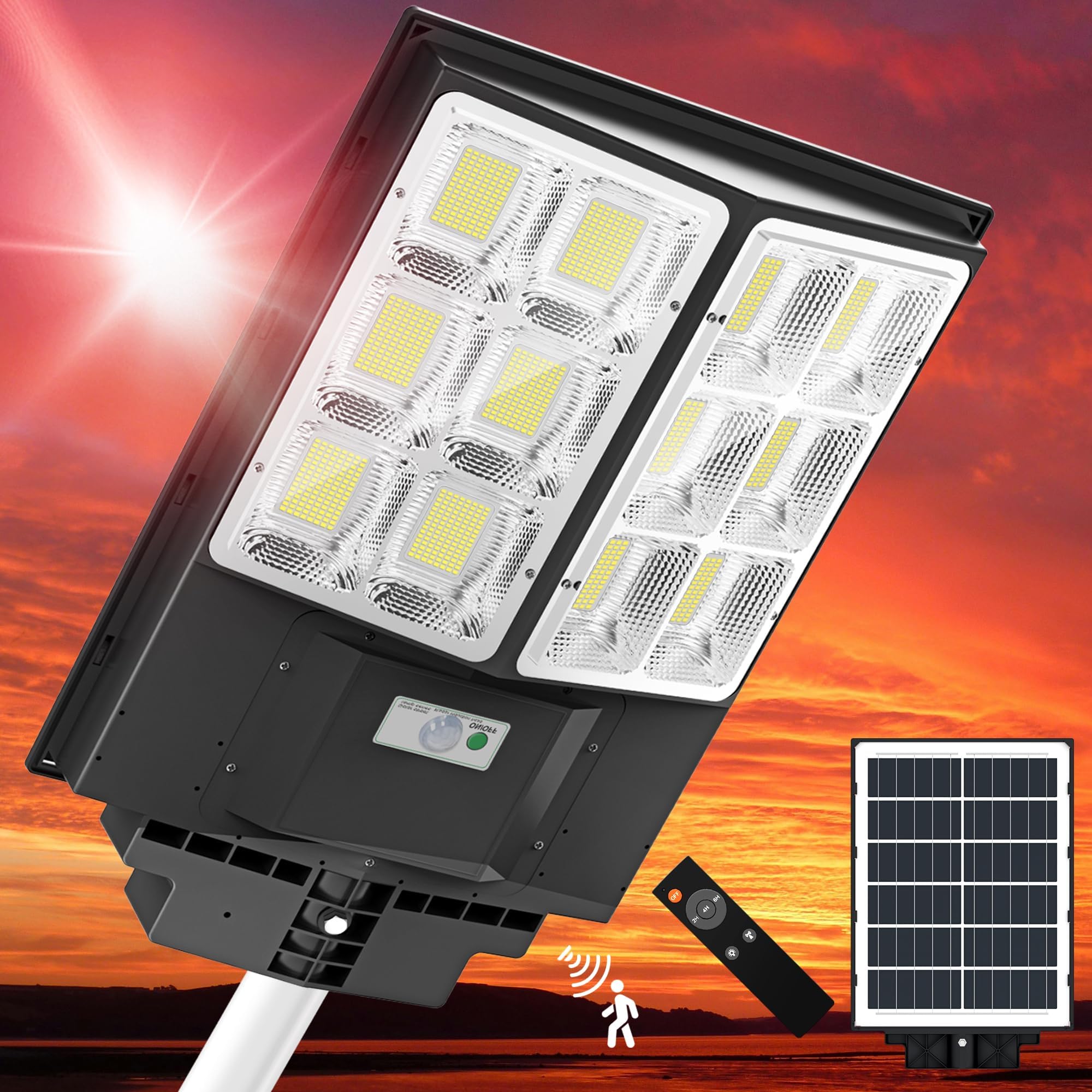 BUYTHA 3000W Solar Street Lights Outdoor - 6500K LED Street Light Dusk ...