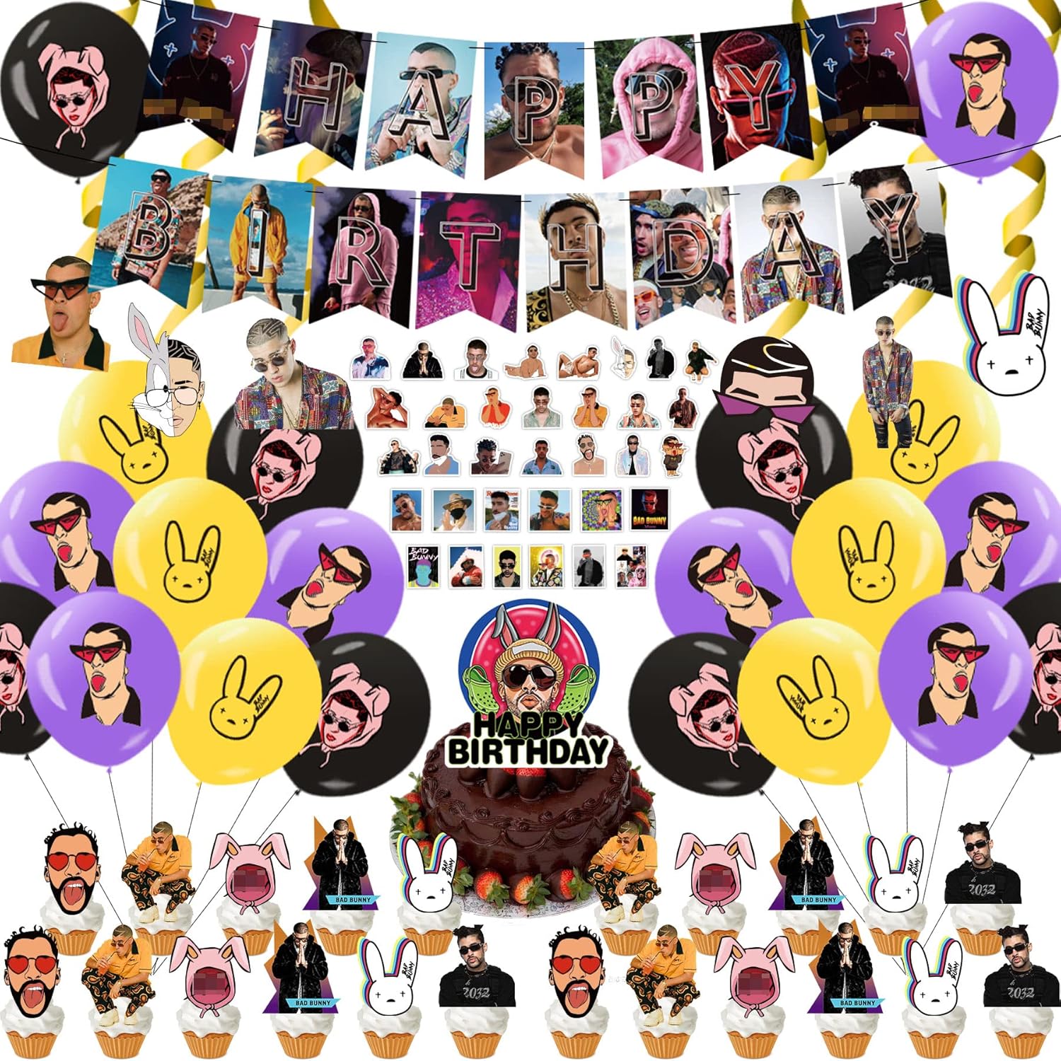 Amazon.com: Bunny Rapper Birthday Decorations,Party Supplies for Bad ...