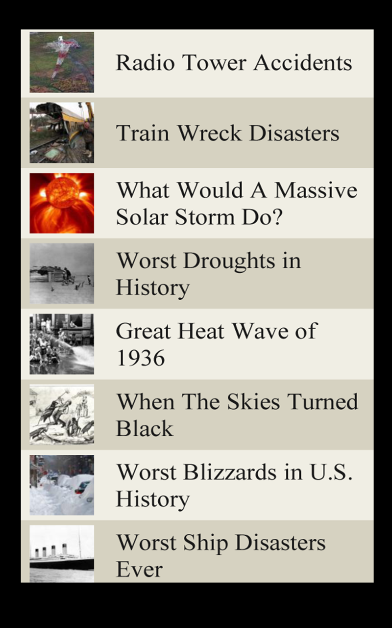 World Disaster Lists - App on Amazon Appstore