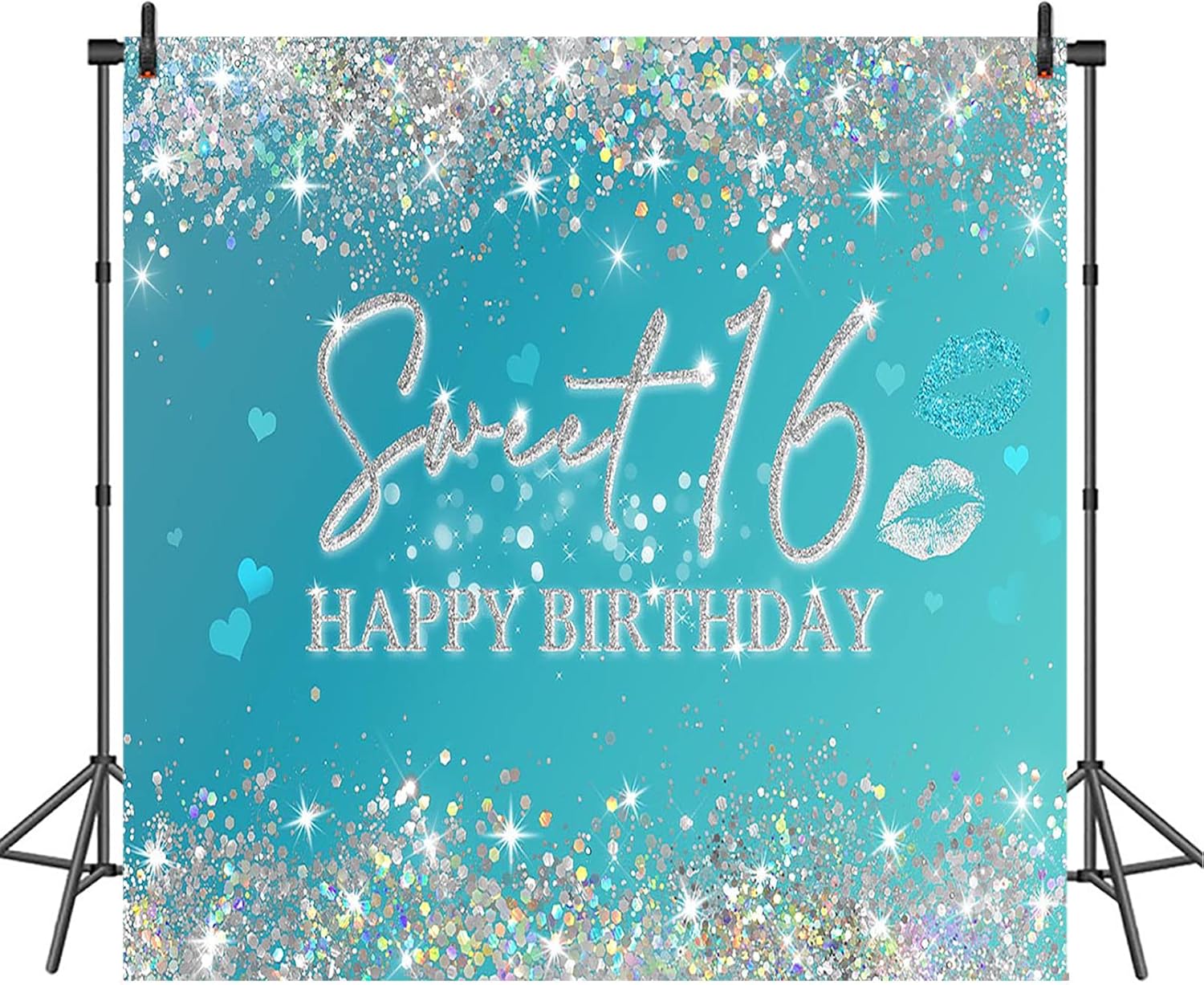 Amazon.com : Avezano Sweet 16 Birthday Backdrop Glitter Sprinkle Dots ...