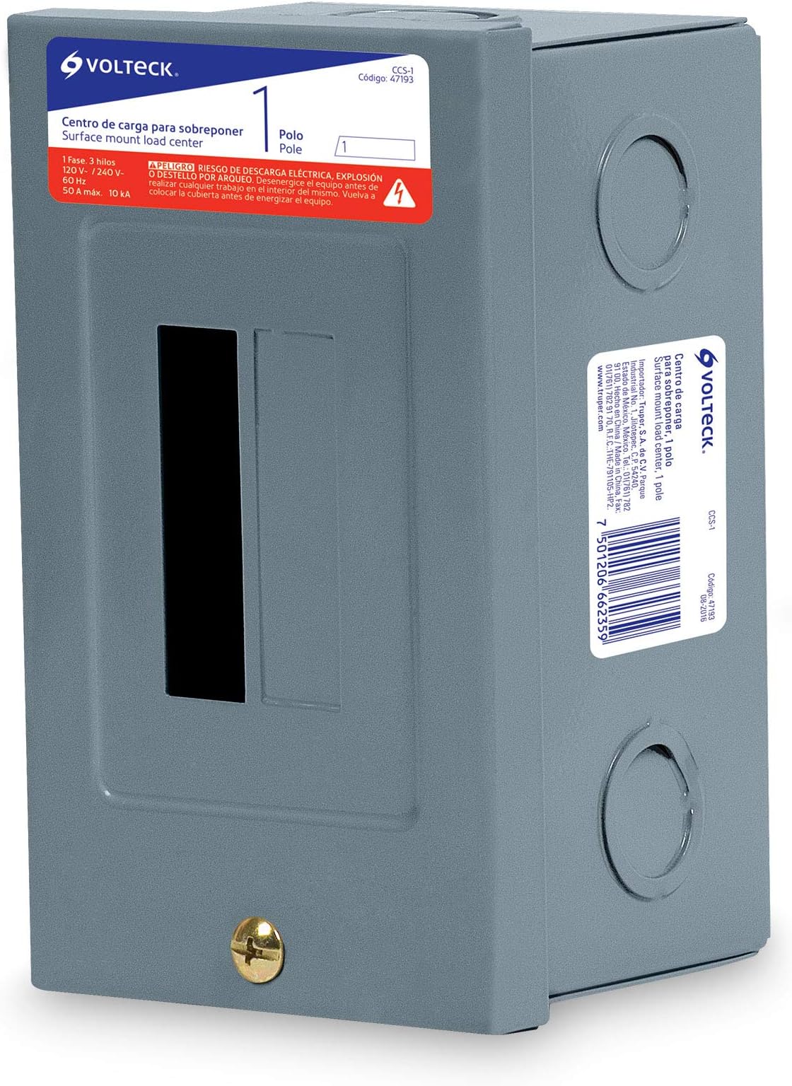 Volteck CCS-6, Centro de carga de sobreponer, 6 polos, Volteck : Amazon ...