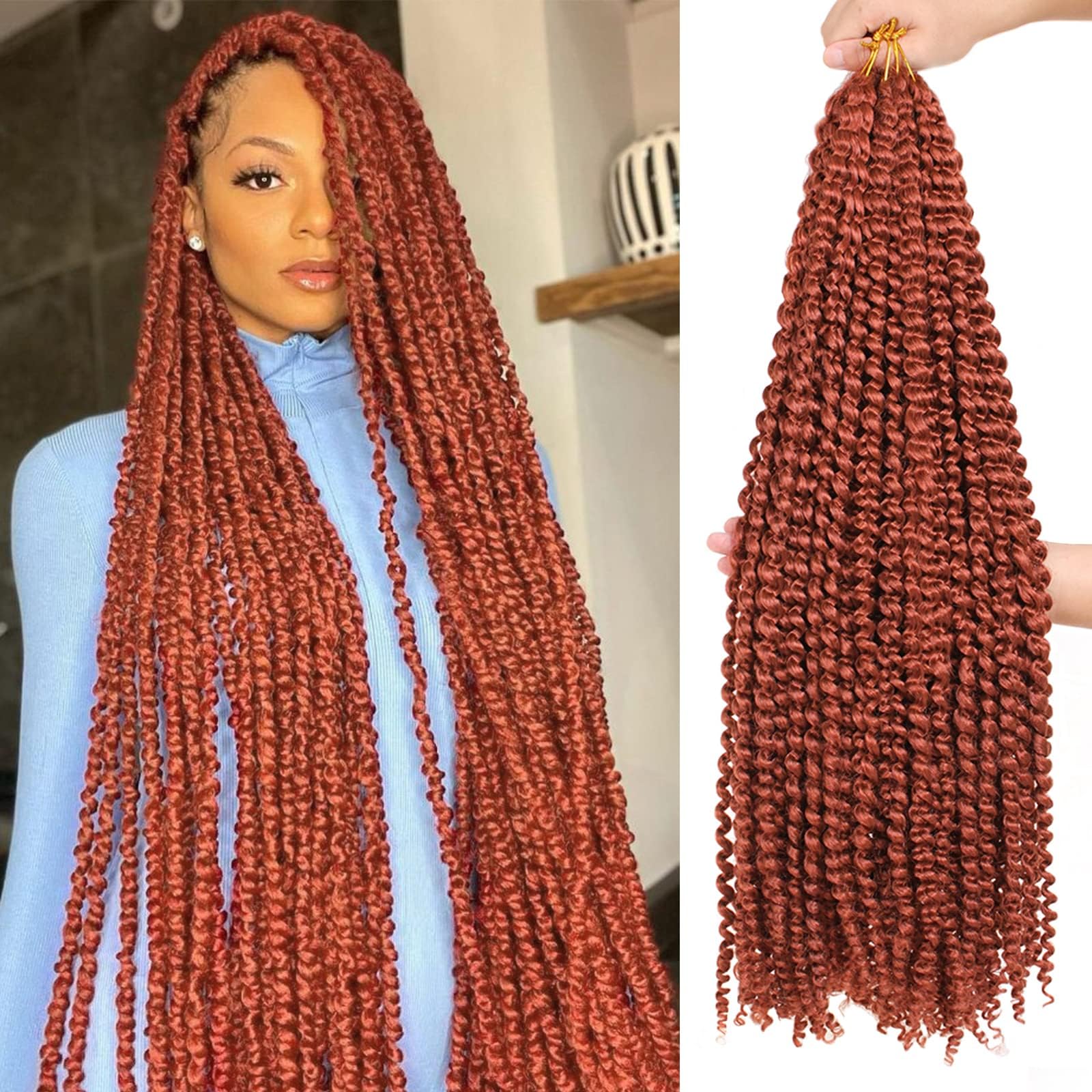 Amazon.com : Ginger Passion Twist Hair 18 Inch Copper Red Passion Twist ...