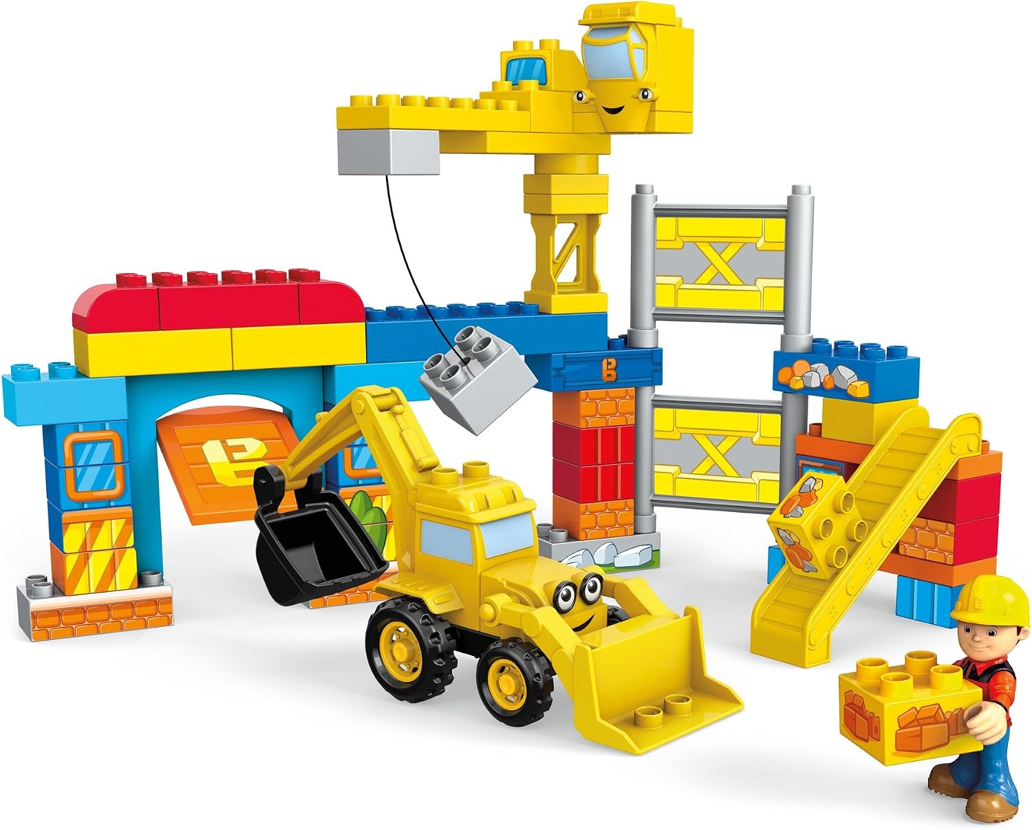 Amazon.com: Mega Bloks Bob The Builder Work Yard Build-Up : Toys & Games