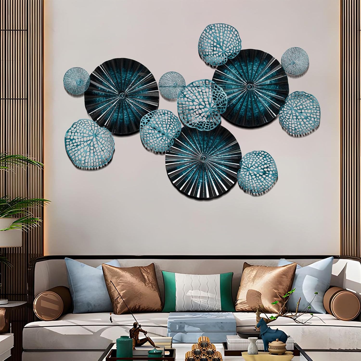 Amazon.com: Large Leaf Wall Decor 3D Metal Wall Art Decor 51.2 x 33.4 ...