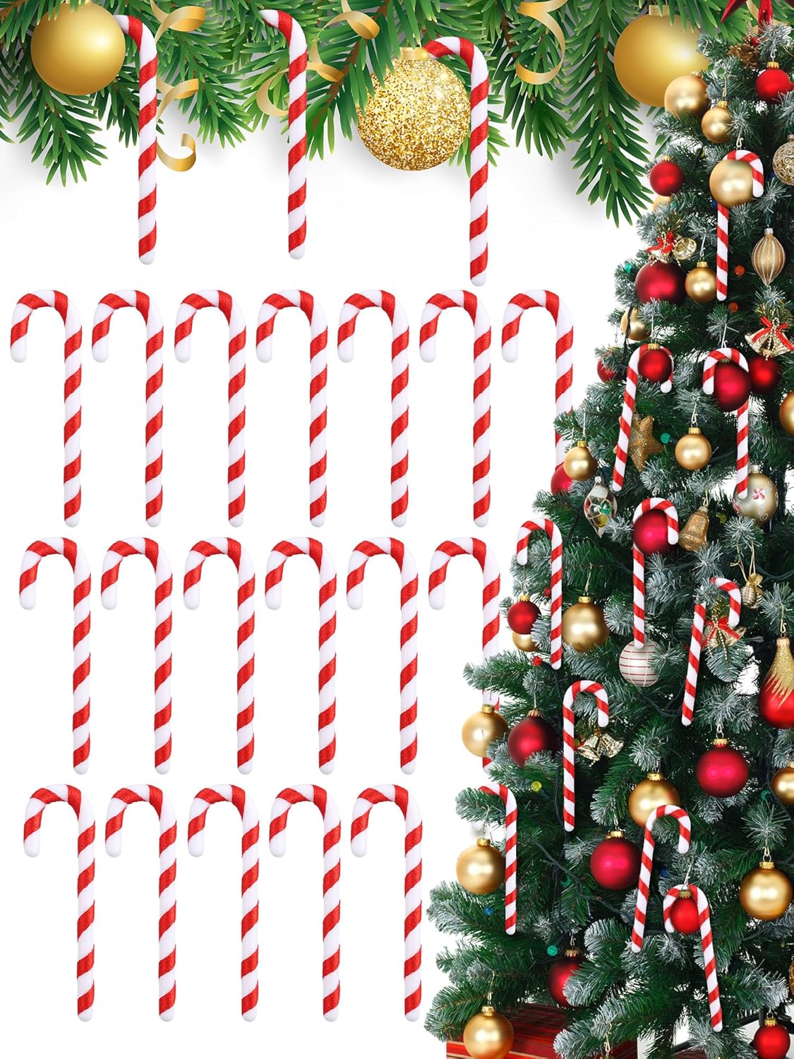 Amazon.com: Christmas Candy Cane Ornaments Peppermint Candy Decorations ...