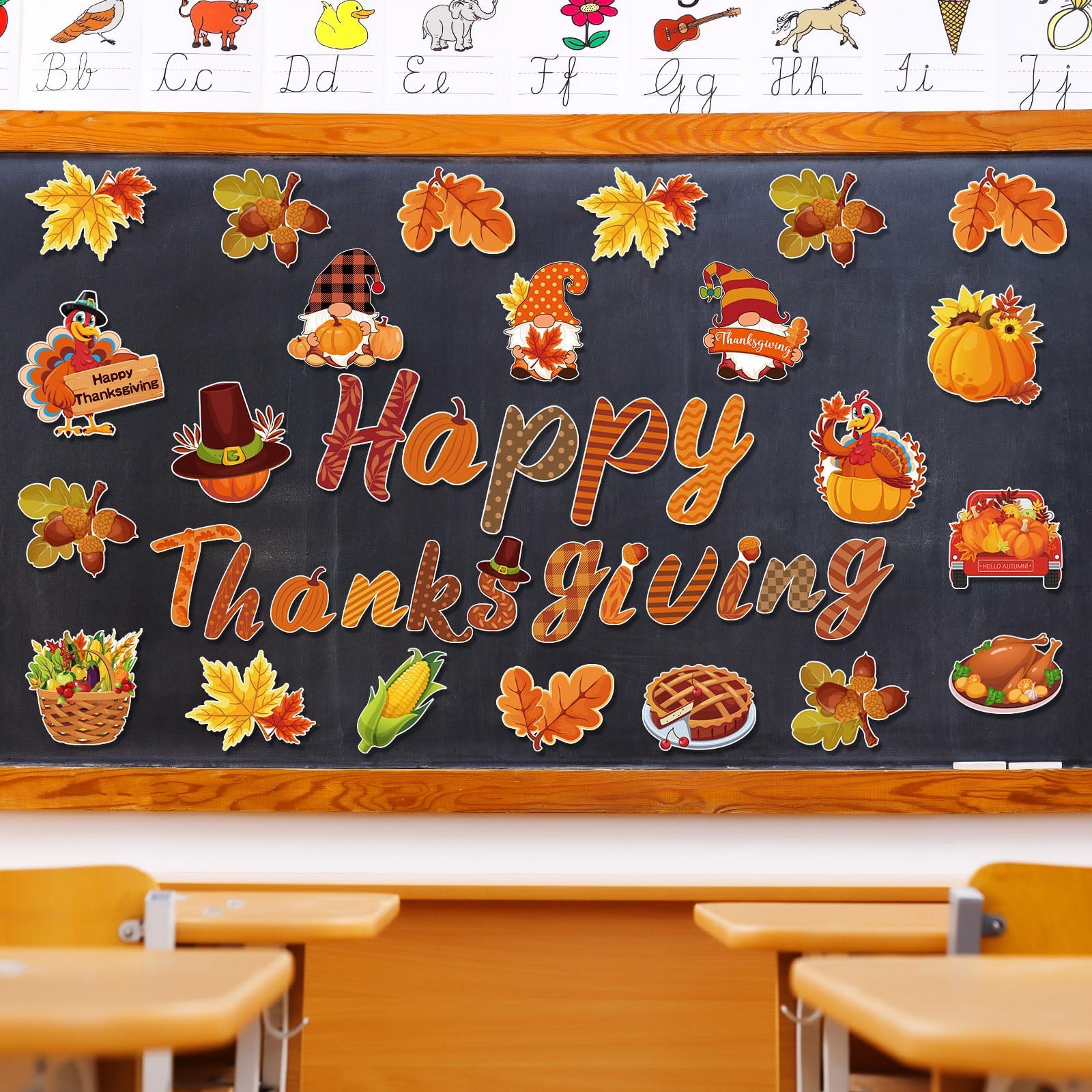 Amazon.com : Dianelhall Happy Thanksgiving Classroom Bulletin Board ...