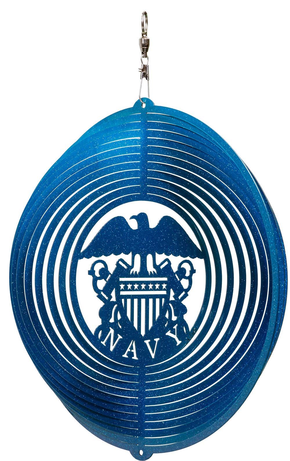 Amazon.com: SWEN Products US Navy Circle Swirly Metal Wind Spinner ...