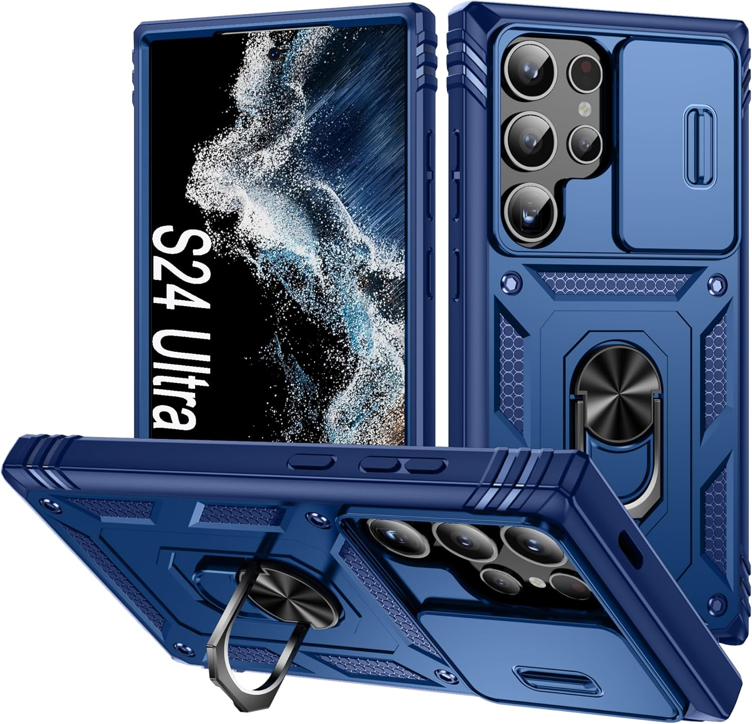 DAWEIXEAU Case for Galaxy S24 Ultra,Silicone Heavy-Duty Tough Rugged ...