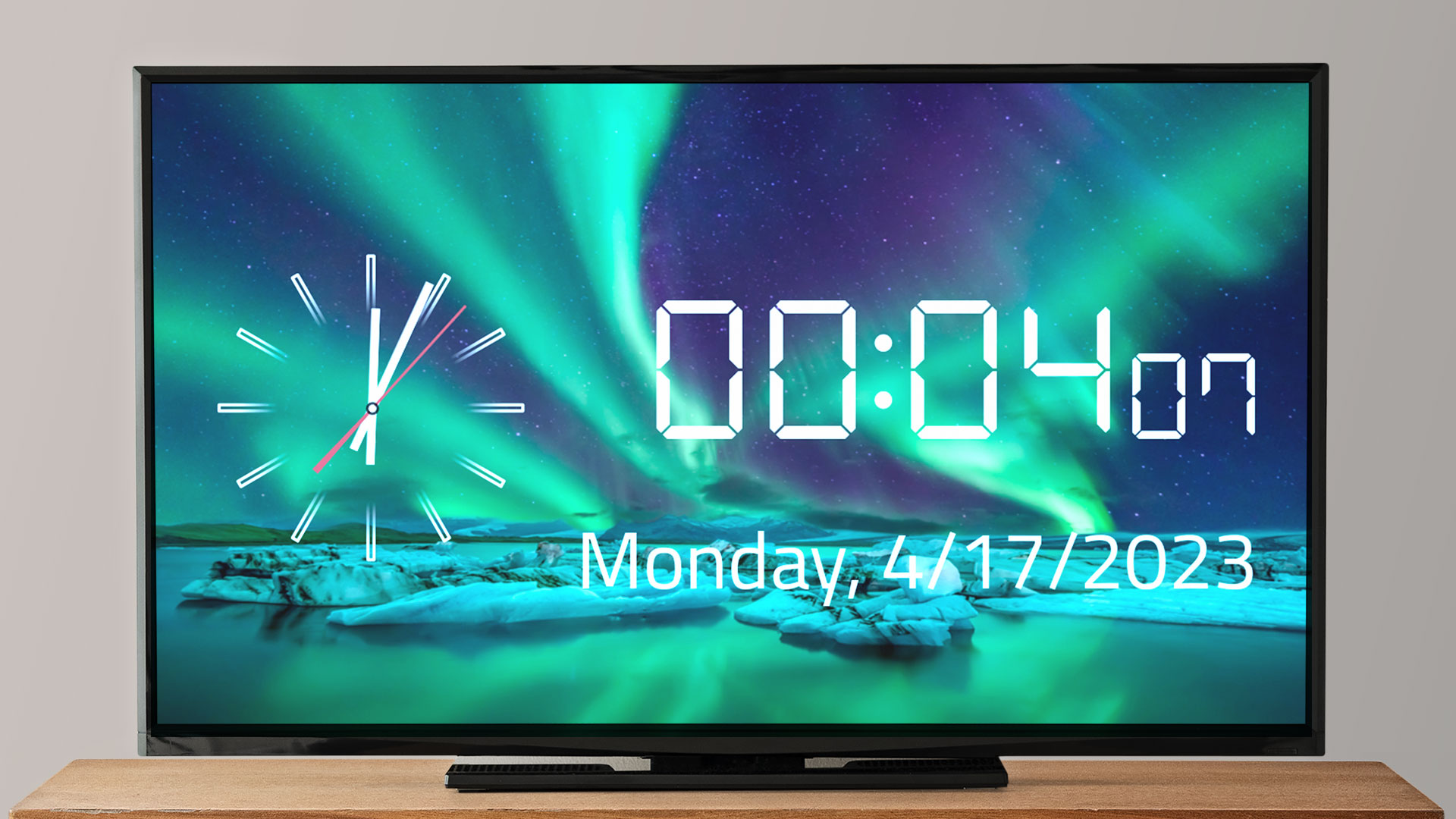 Northern Lights Timepiece: Nature-Inspired Analog & Digital Clock ...